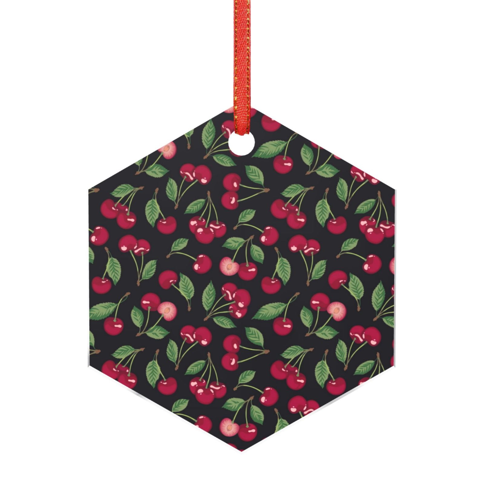 Easygdp Ripe Red Cherry Christmas Ornament Acrylic Christmas Tree ...