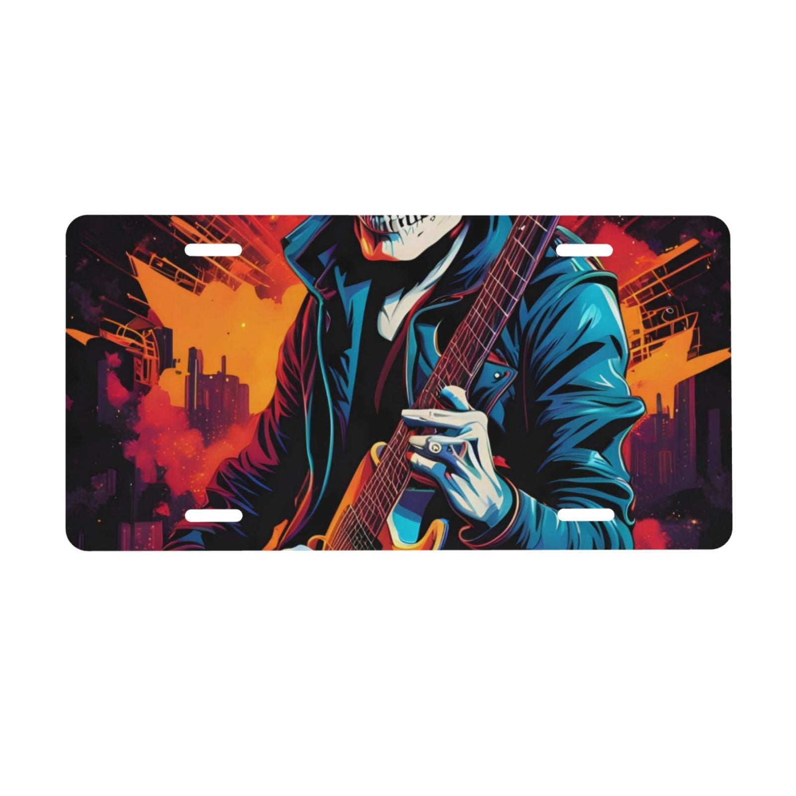 Easygdp Rock Skull Singer License Plate Car Front License Plate Car ...