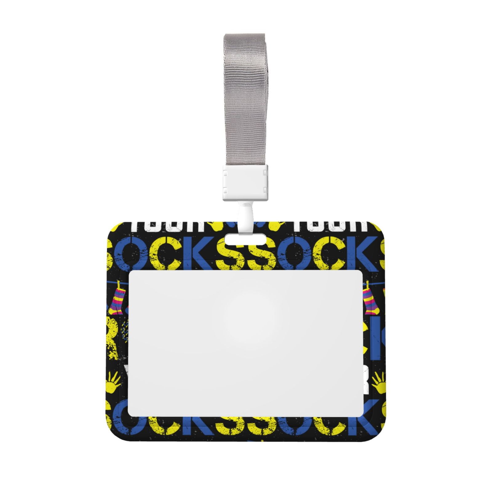 Easygdp Rock Your Socks Card Badge Holder Work Badge Sleeve for Office ...