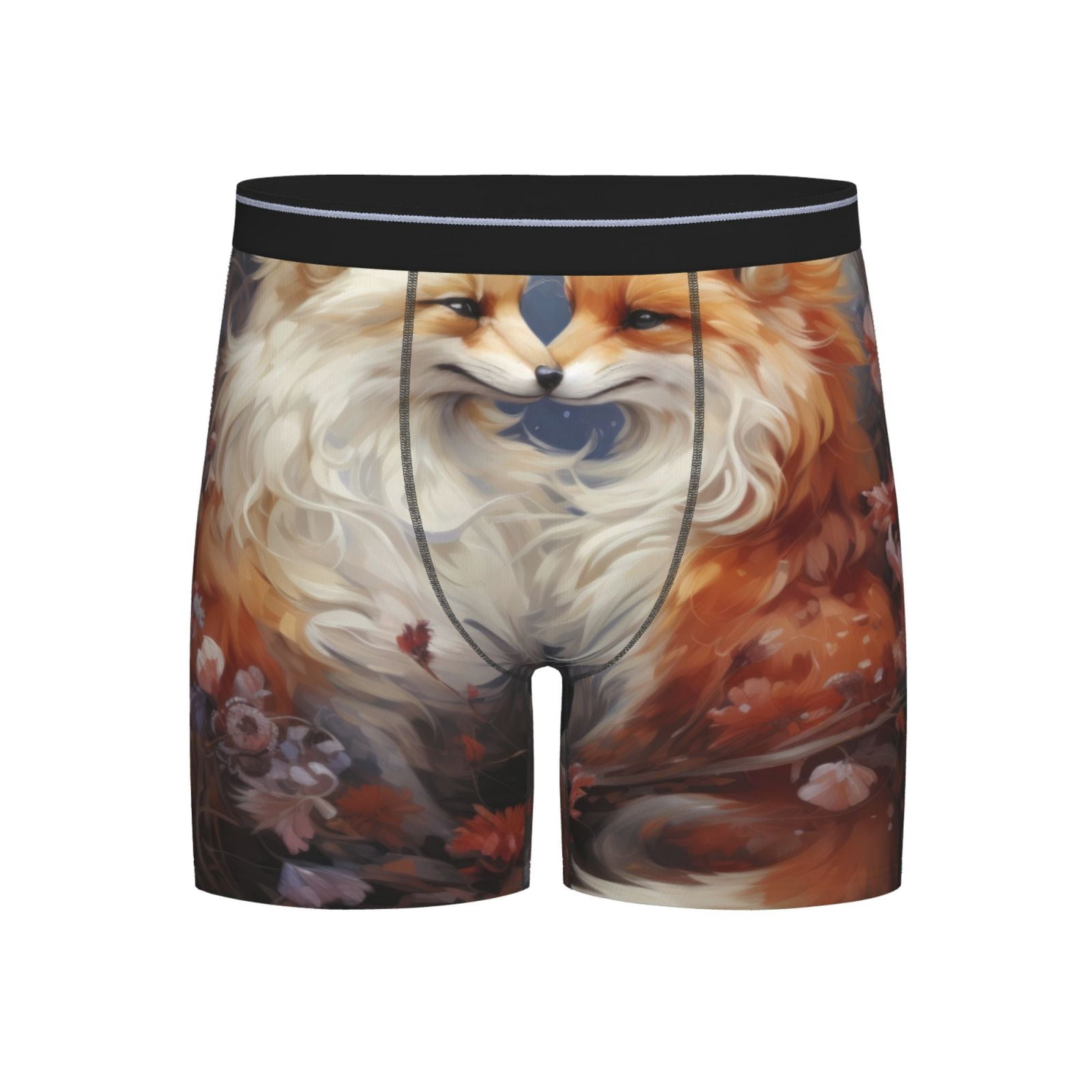 Easygdp Romantic Flower Fox Couple Men's Boxer Briefs Men’s Underwear ...