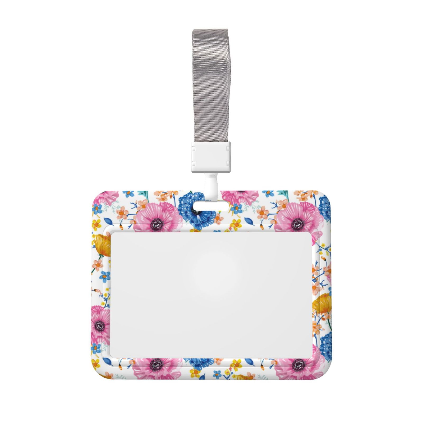 Easygdp Rose Flowers Card Badge Holder Work Badge Sleeve for Office ...