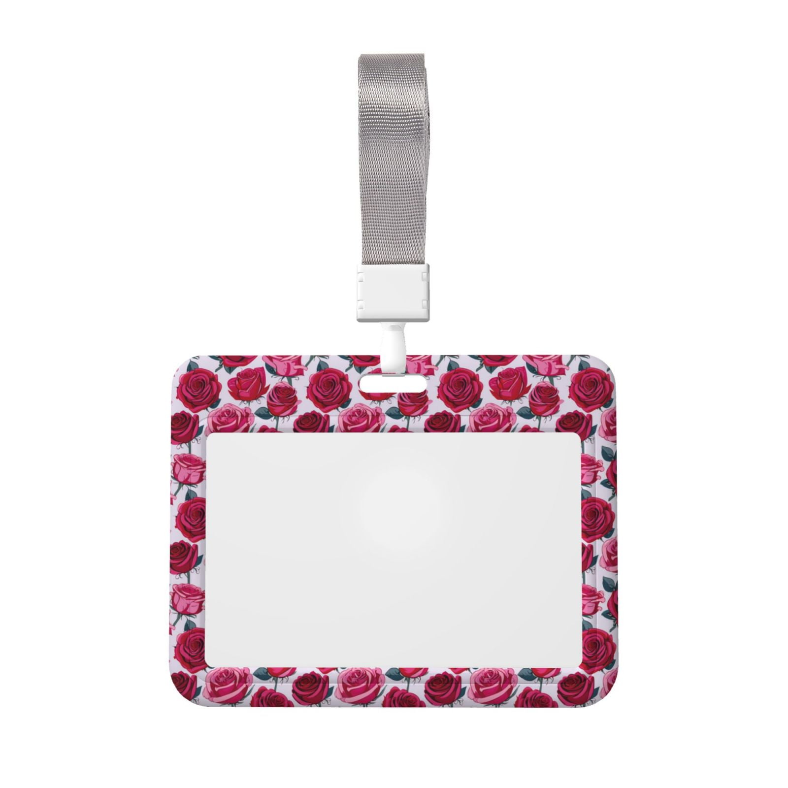 Easygdp Rose Flowers Card Badge Holder Work Badge Sleeve for Office ...