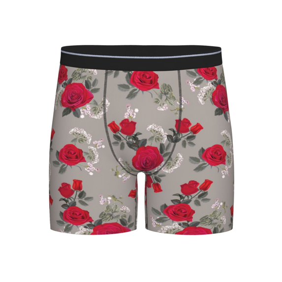 Easygdp Rose Flowers Men's Boxer Briefs Men’s Underwear Boxer Briefs ...