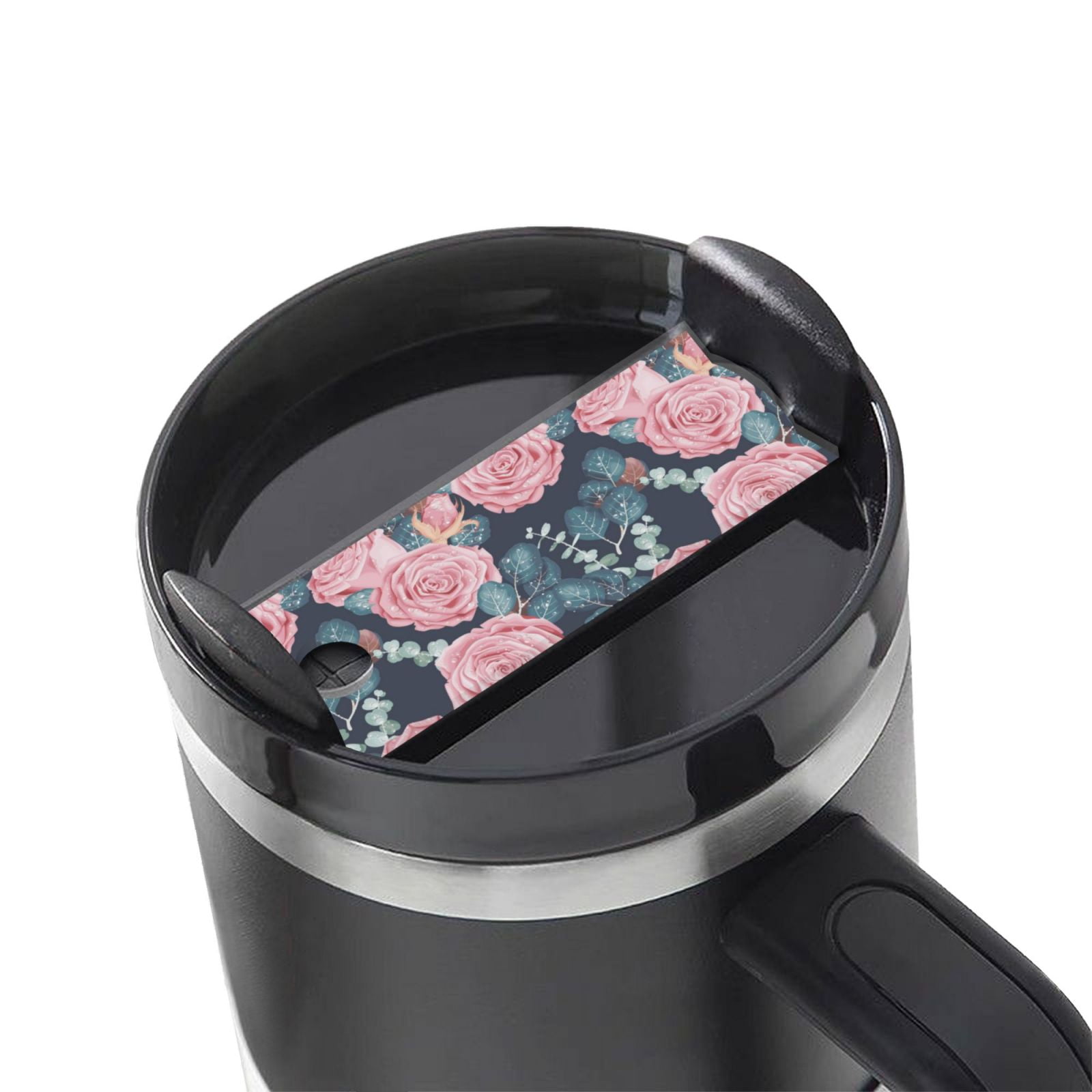 Easygdp Rose Flowers Name Plate Compatible Stanley Cups Name Tag ...