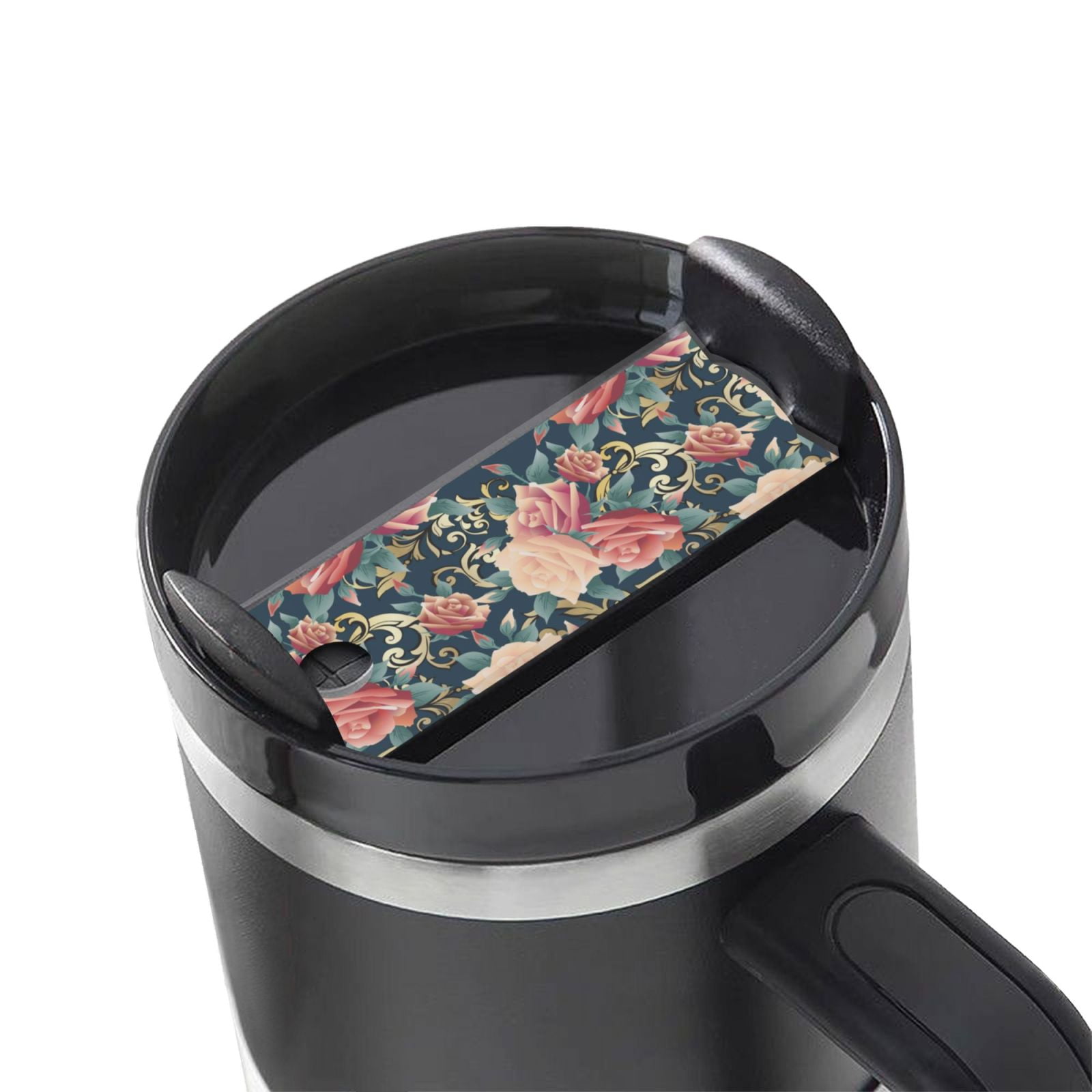 Easygdp Rose Flowers Name Plate Compatible Stanley Cups Name Tag ...
