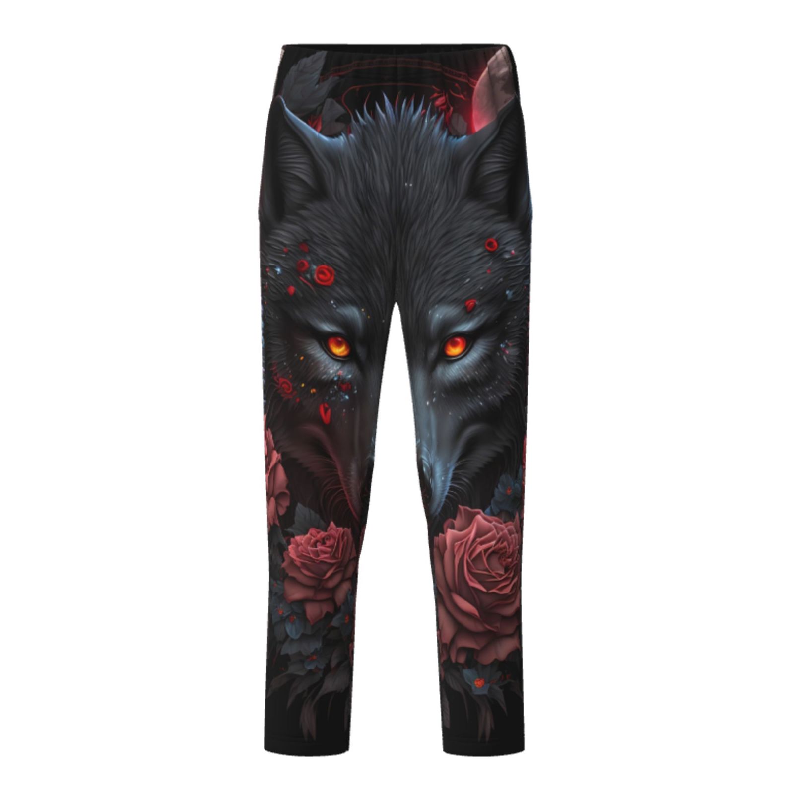 Easygdp Rose Full Moon Black Wolf Boys Girls Pajama Pants Long Sleep ...