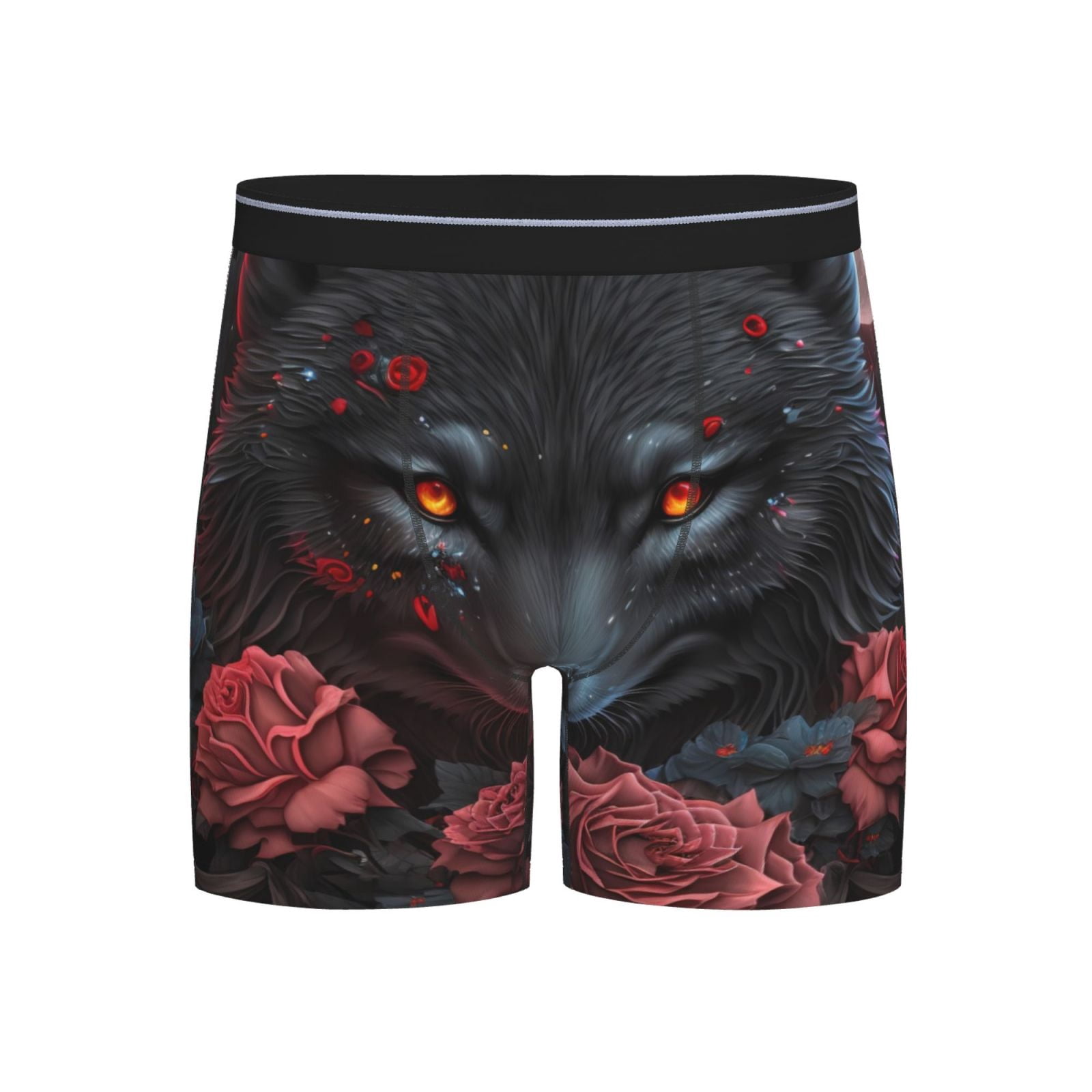 Easygdp Rose Full Moon Black Wolf Men's Boxer Briefs Men’s Underwear ...