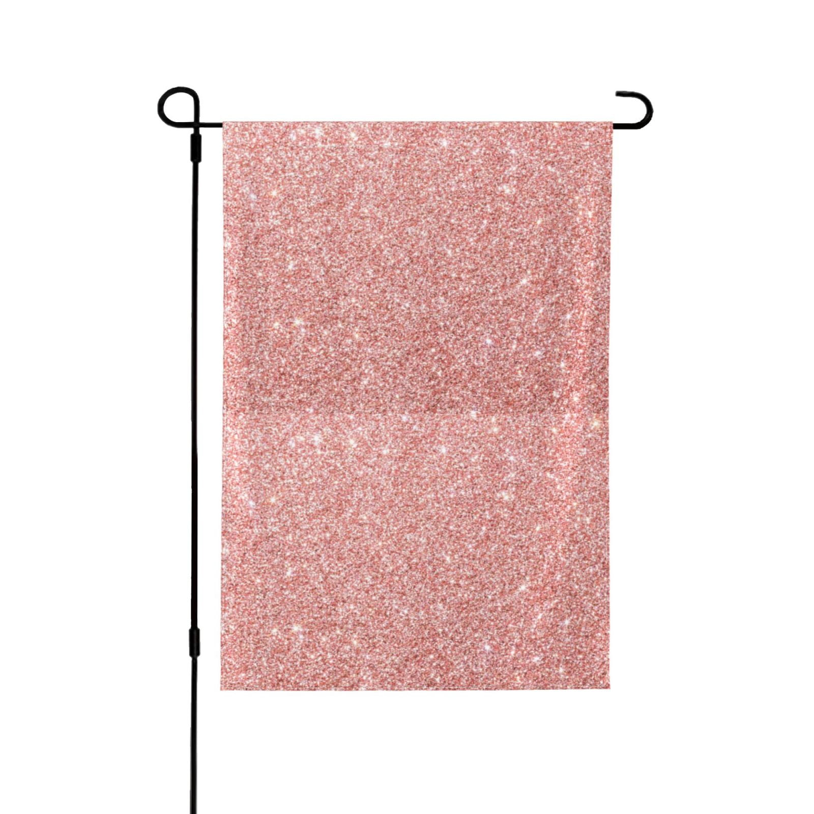Easygdp Rose Gold Glitter Garden Flag Yard Flag Welcome Flag, Double ...
