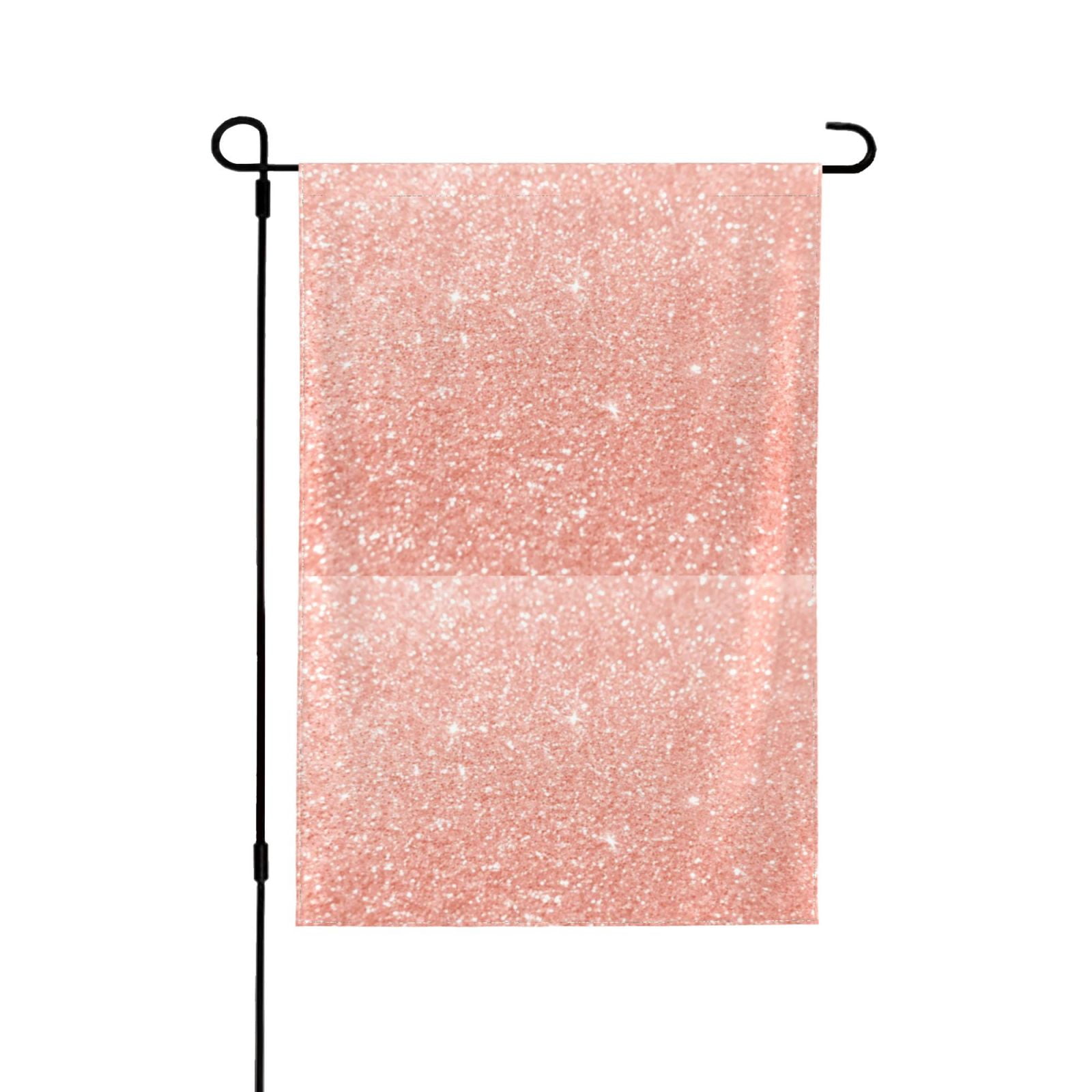 Easygdp Rose Gold Glitter Garden Flag Yard Flag Welcome Flag, Double ...
