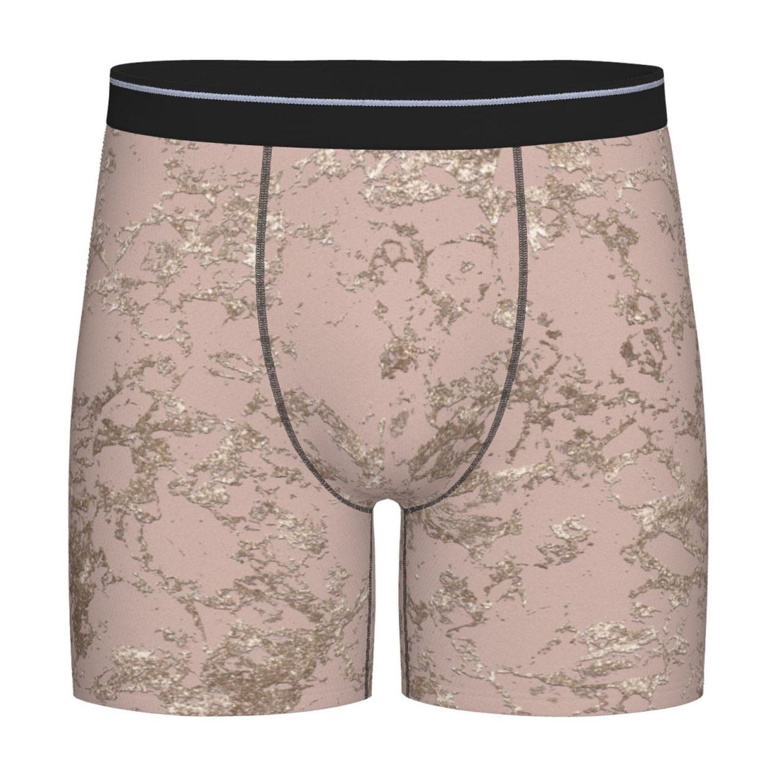 Easygdp Rose Gold Marble Texture Men's Boxer Briefs Men’s Underwear ...