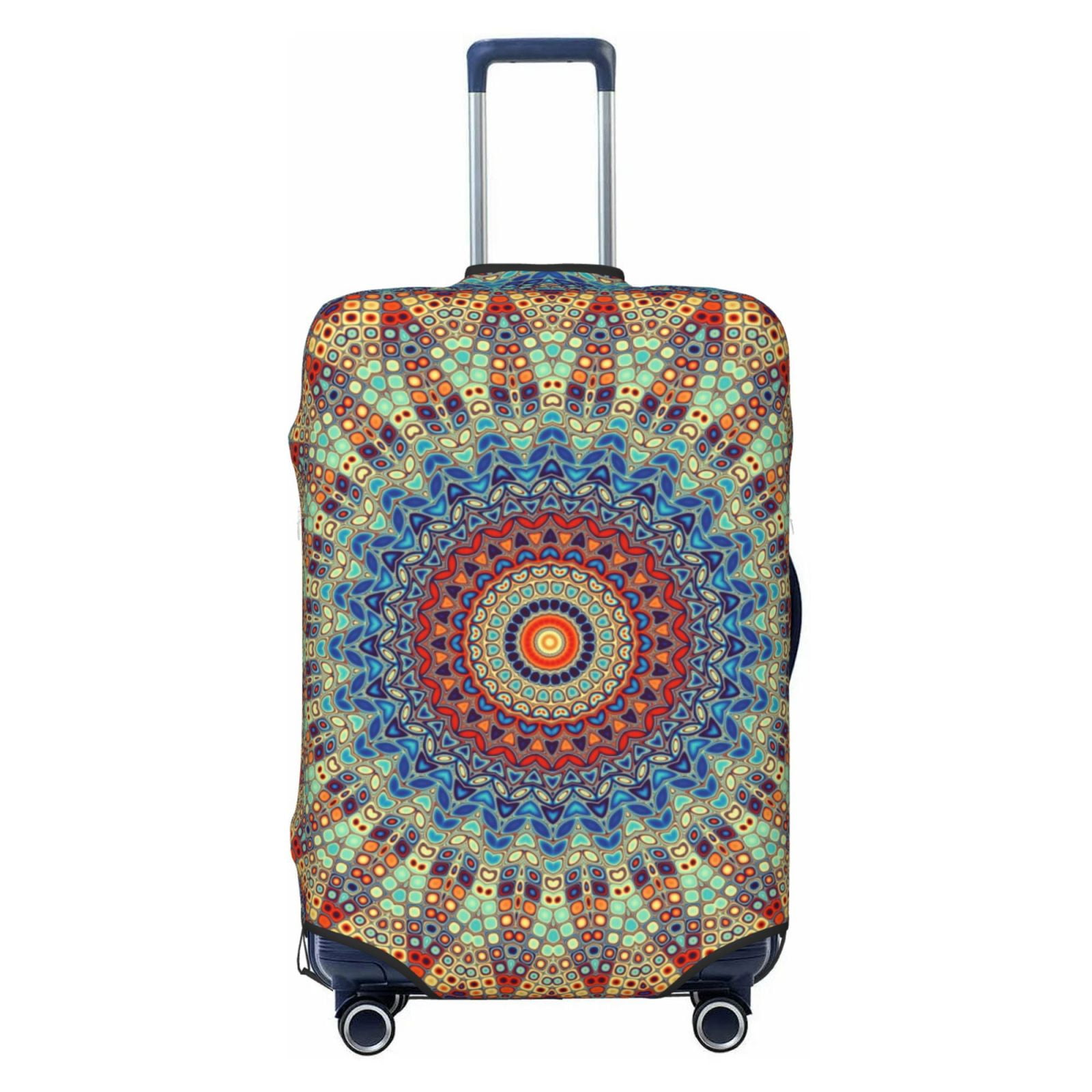 Easygdp Round Mandala Print Elastic and Washable Suitcase Protective ...