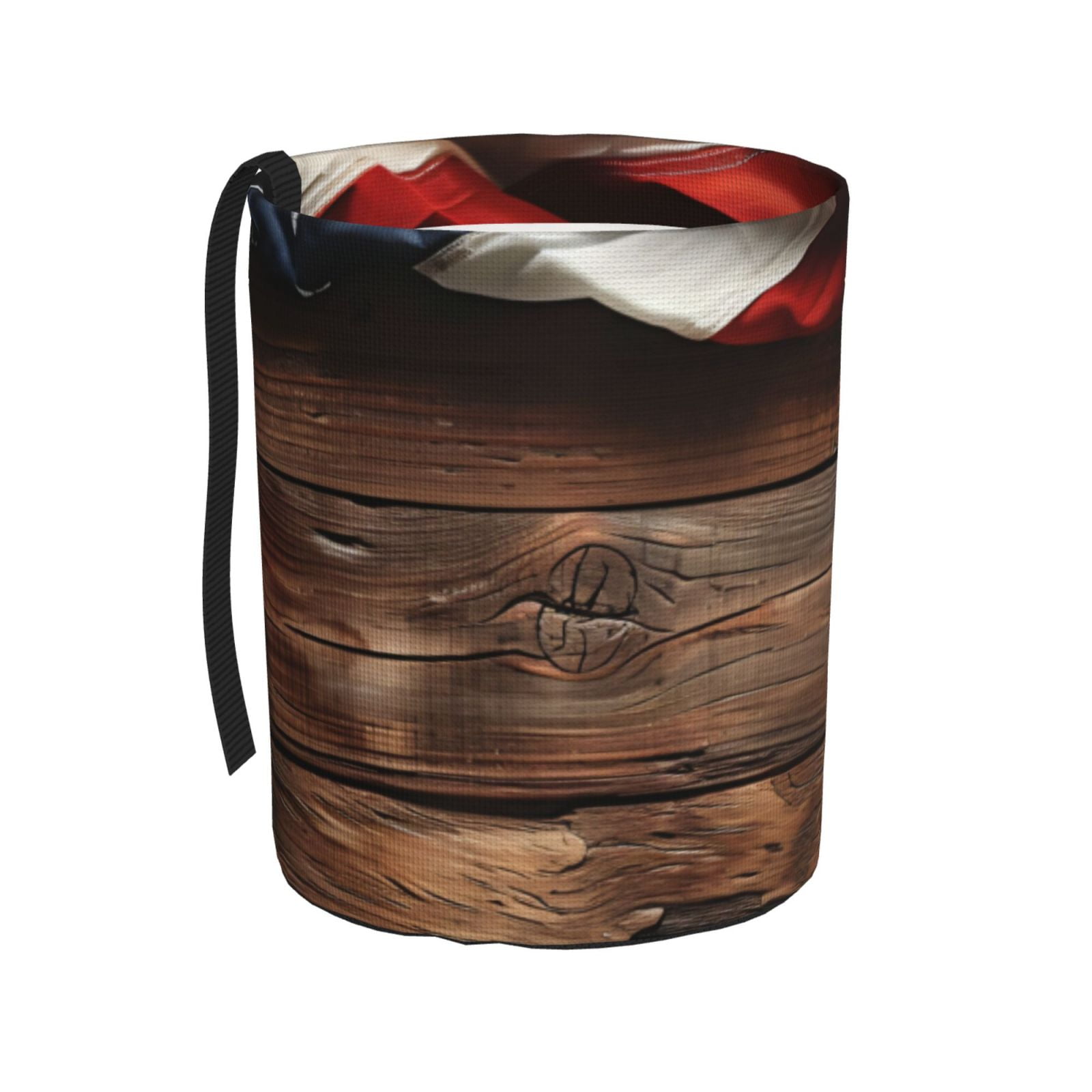 Easygdp Rustic American Flag Wood Car Trash Can Garbage Car Accessories ...
