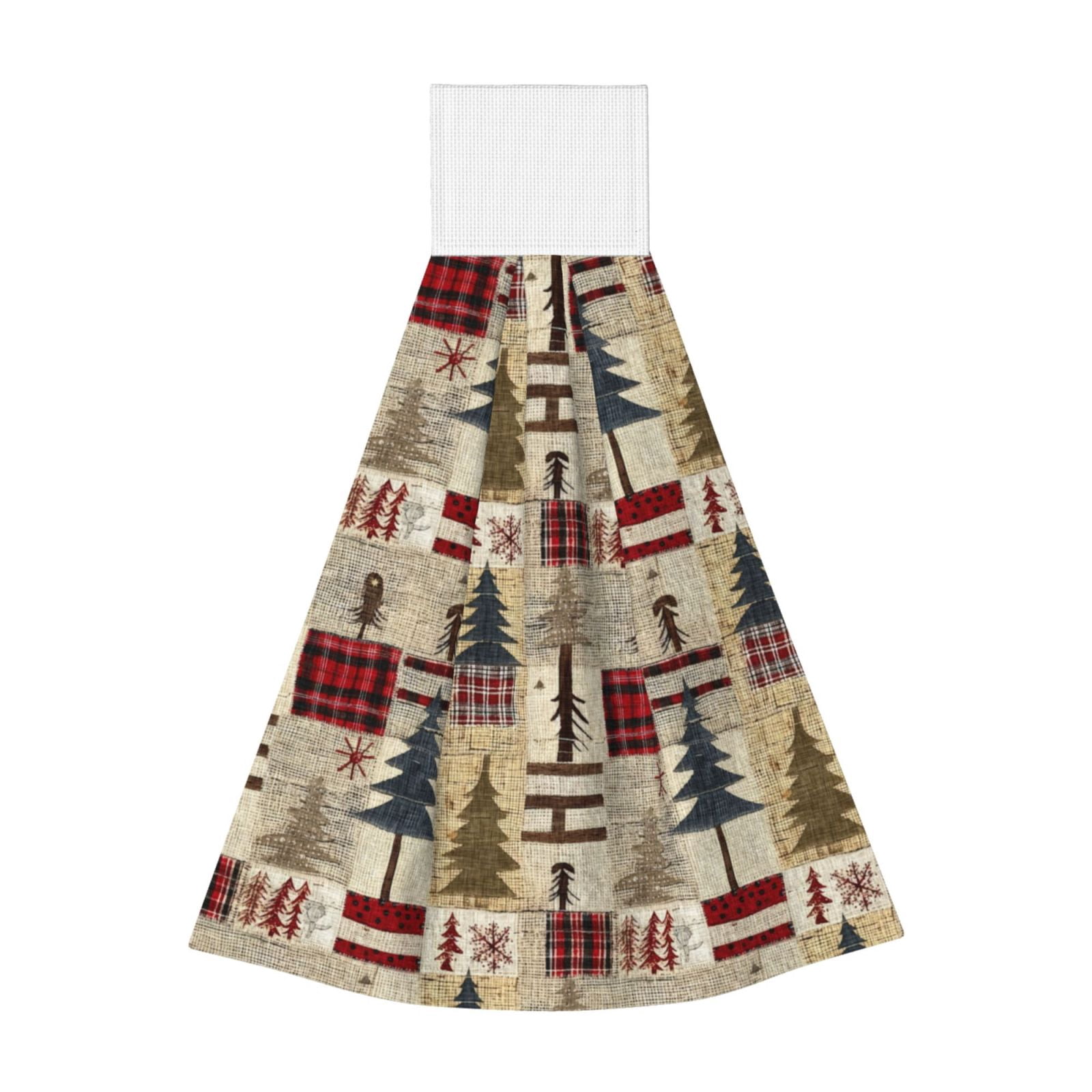 Easygdp Rustic Plaid Forest Lodge Kitchen Hand Towels Hanging Tie ...