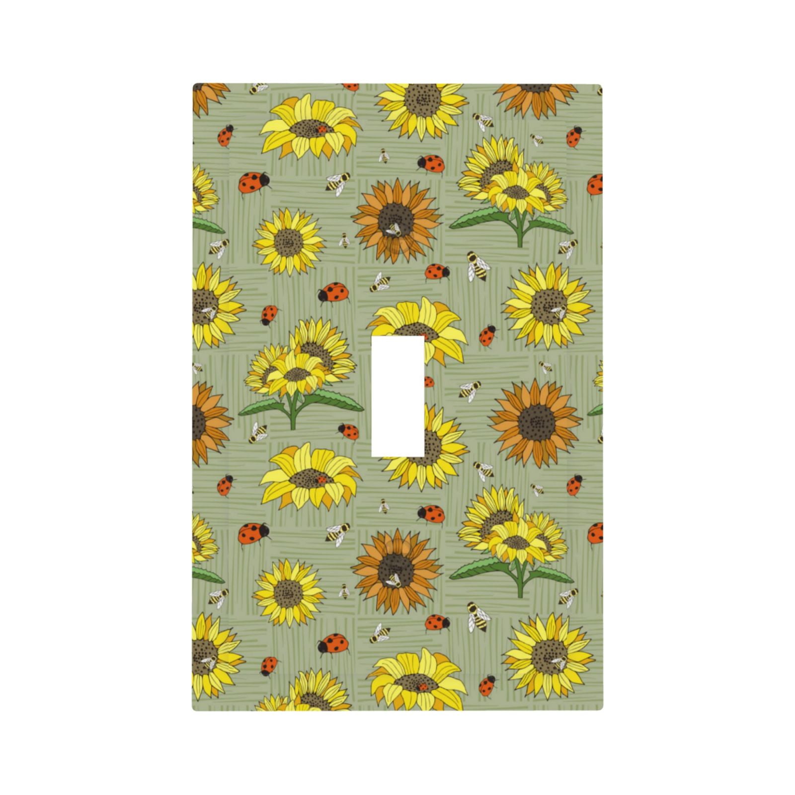 Easygdp Sage Green With Sunflowers Decorator Light Switch or Receptacle ...