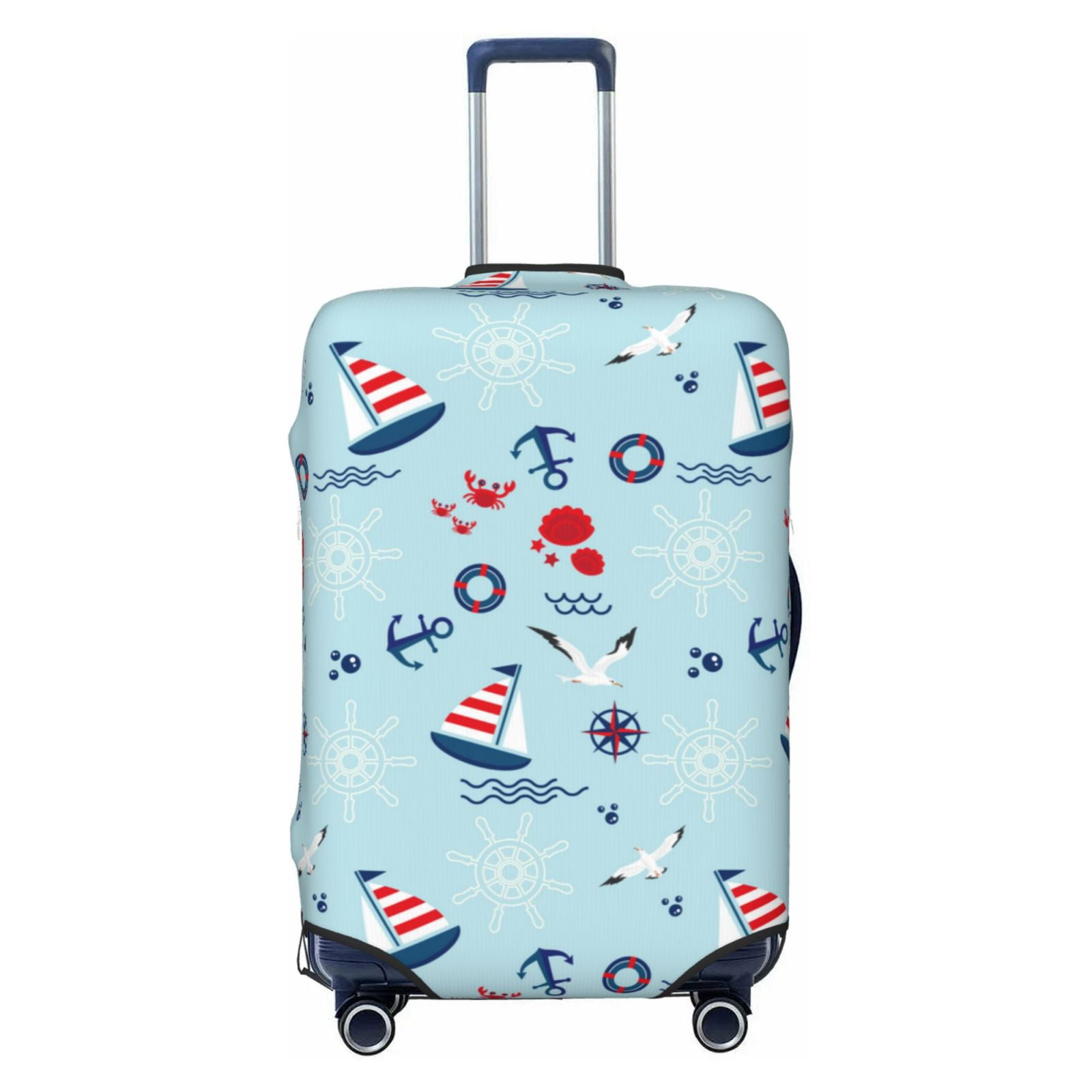 Easygdp Sailboats Anchors Print Elastic and Washable Suitcase ...