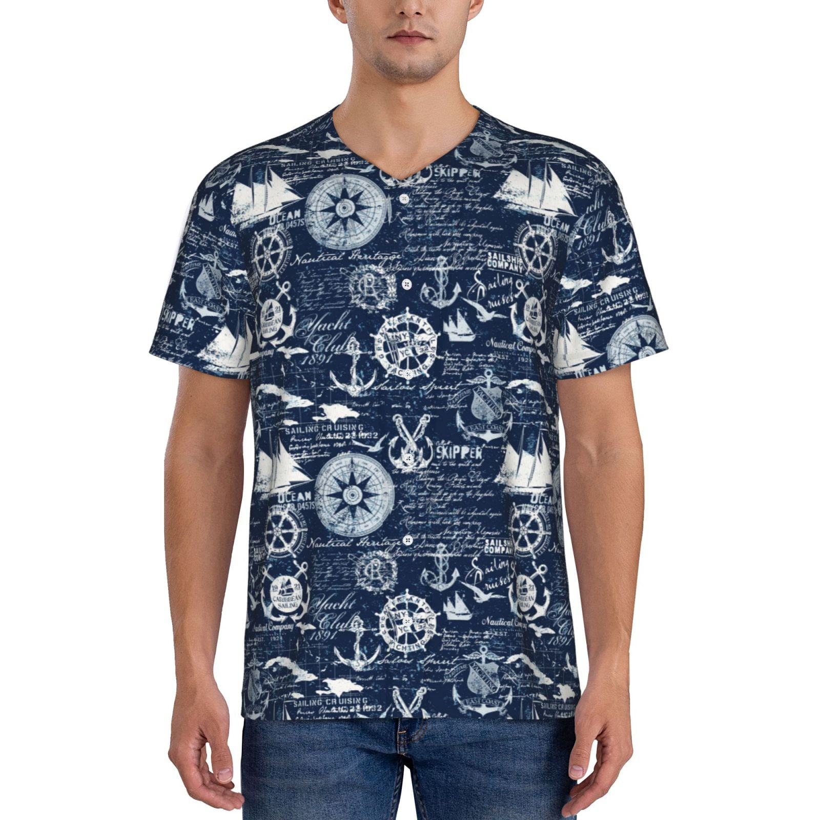 Easygdp Sailing Cruises Nautical Mens T-Shirts Baseball Vintage ...