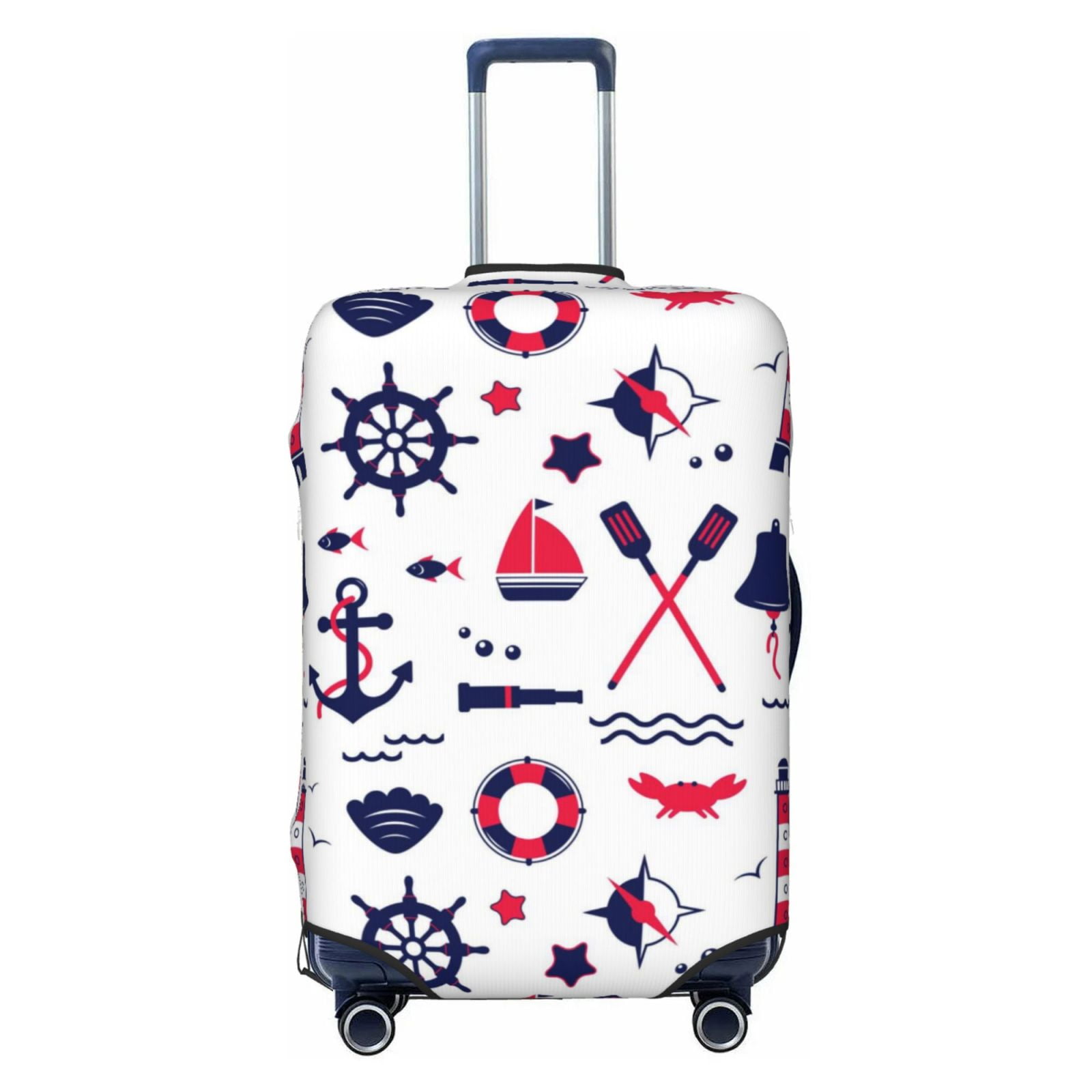 Easygdp Sailing Marine Travel Print Elastic and Washable Suitcase ...