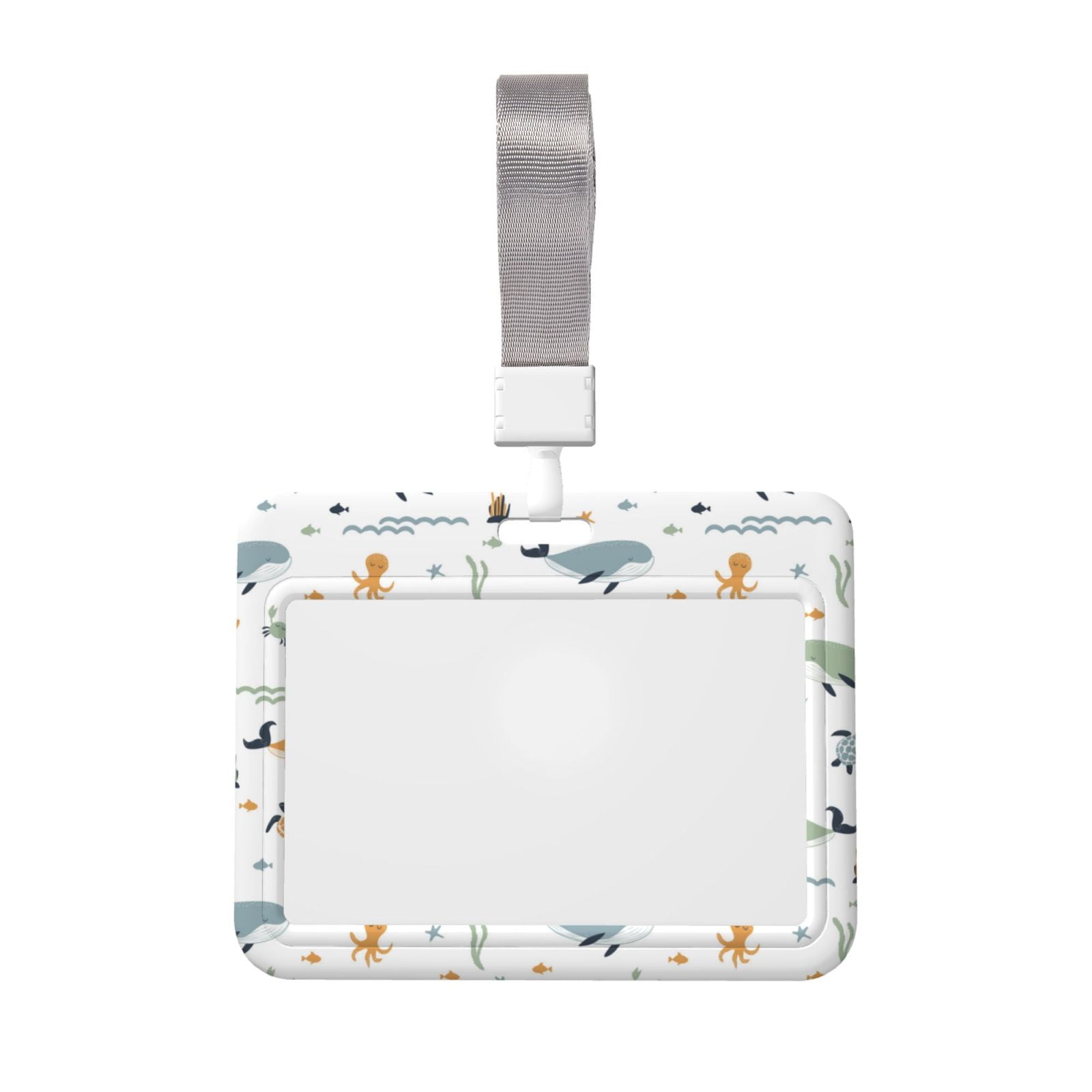 Easygdp Sea Creatures Card Badge Holder Work Badge Sleeve for Office ...