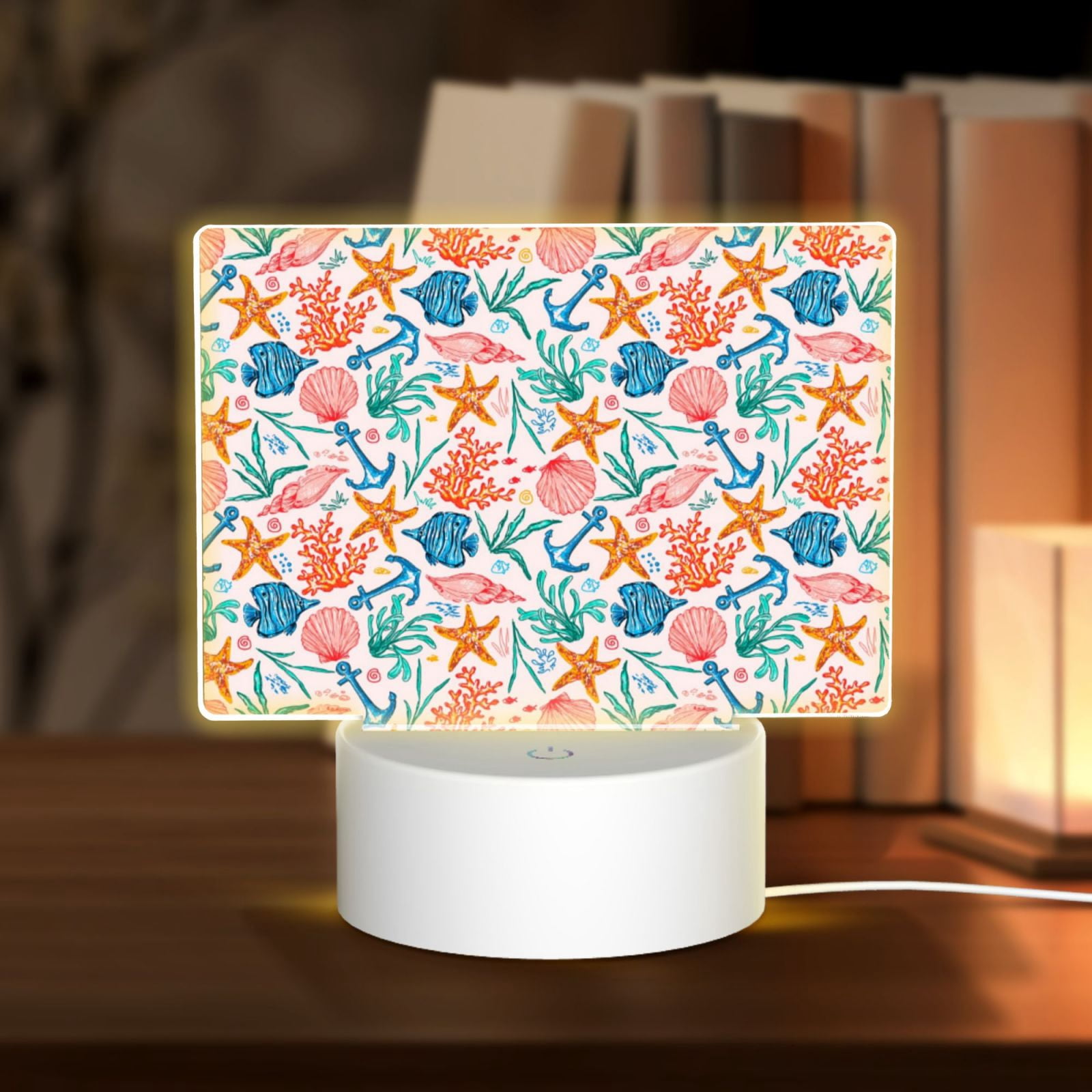Easygdp Sea Creatures Rectangular Acrylic Night Light Acrylic Sleep ...