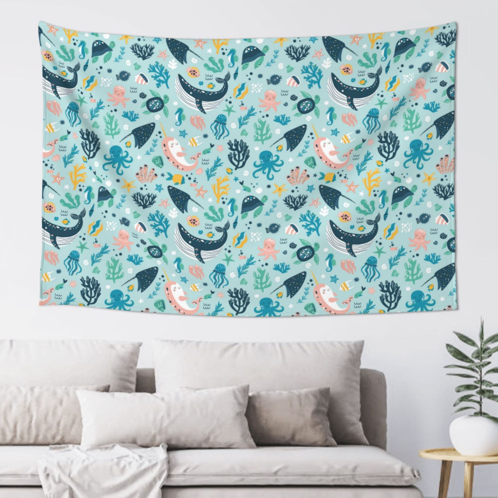 Easygdp Sea Life Tapestry Wall Hanging, Wall Tapestries for Bedroom ...