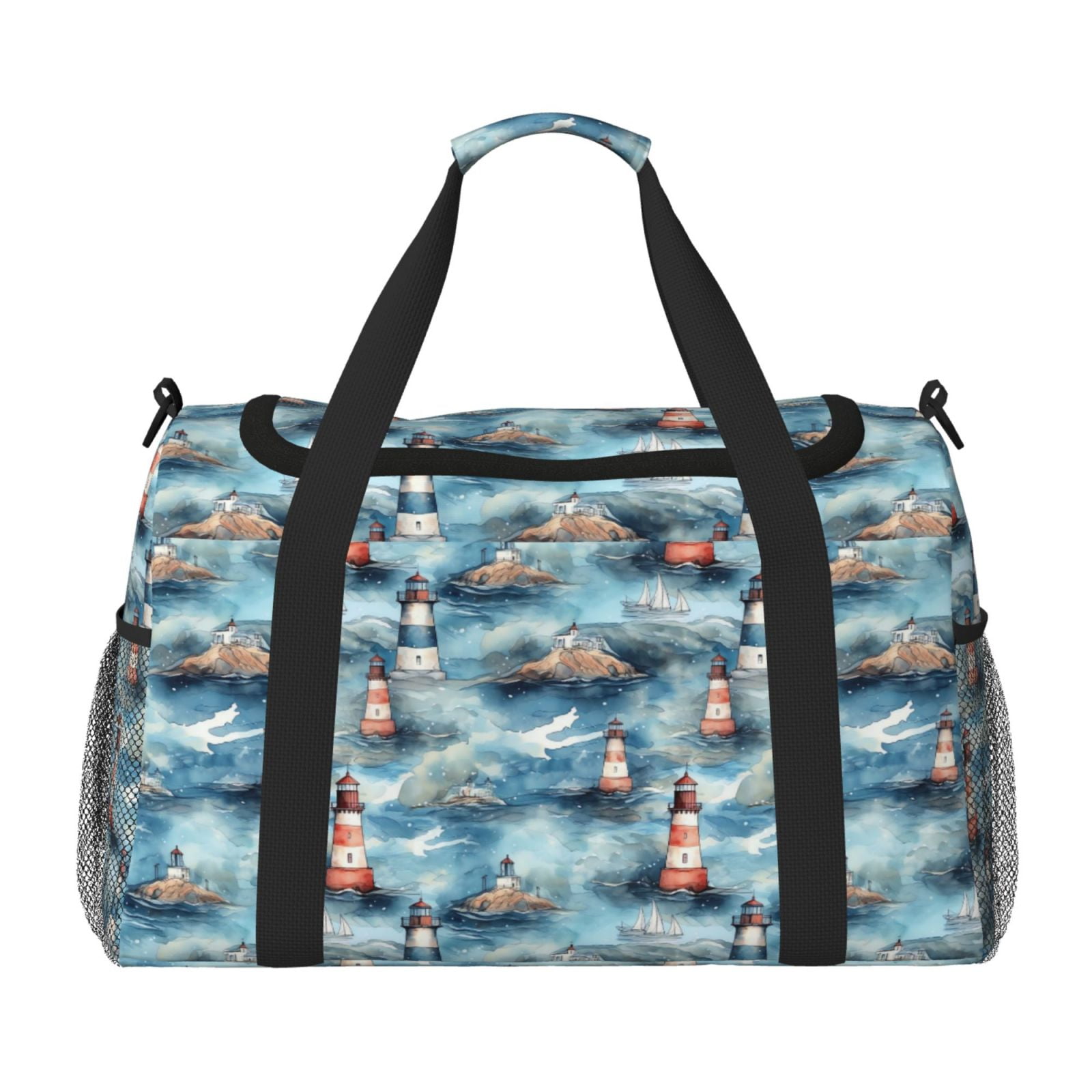 Easygdp Sea Marine And Lighthouse Gym Bag Travel Duffel Bag,Weekender ...
