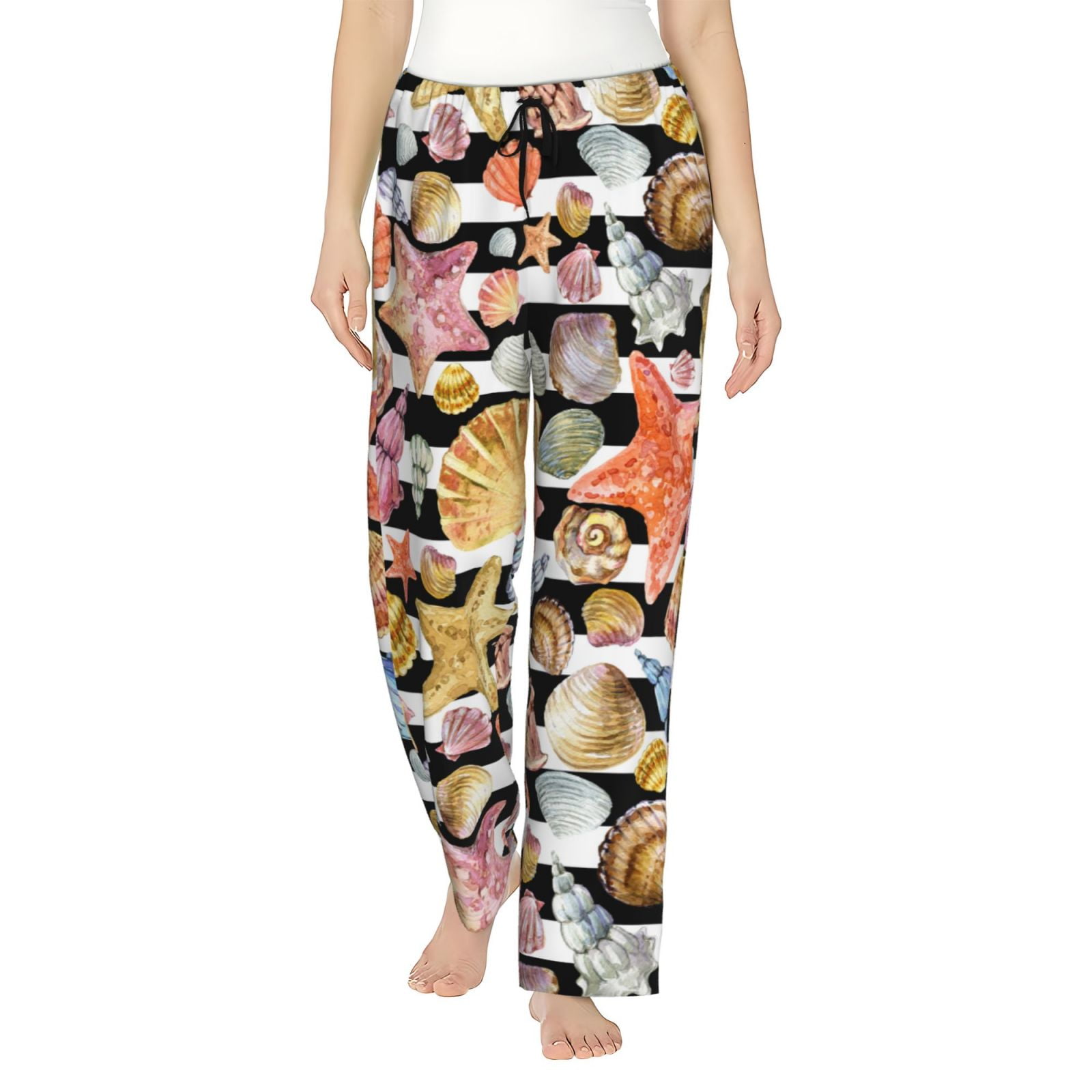 Easygdp Sea Shell Women's Drawstring Pajama Pants | Lounge Joggers ...
