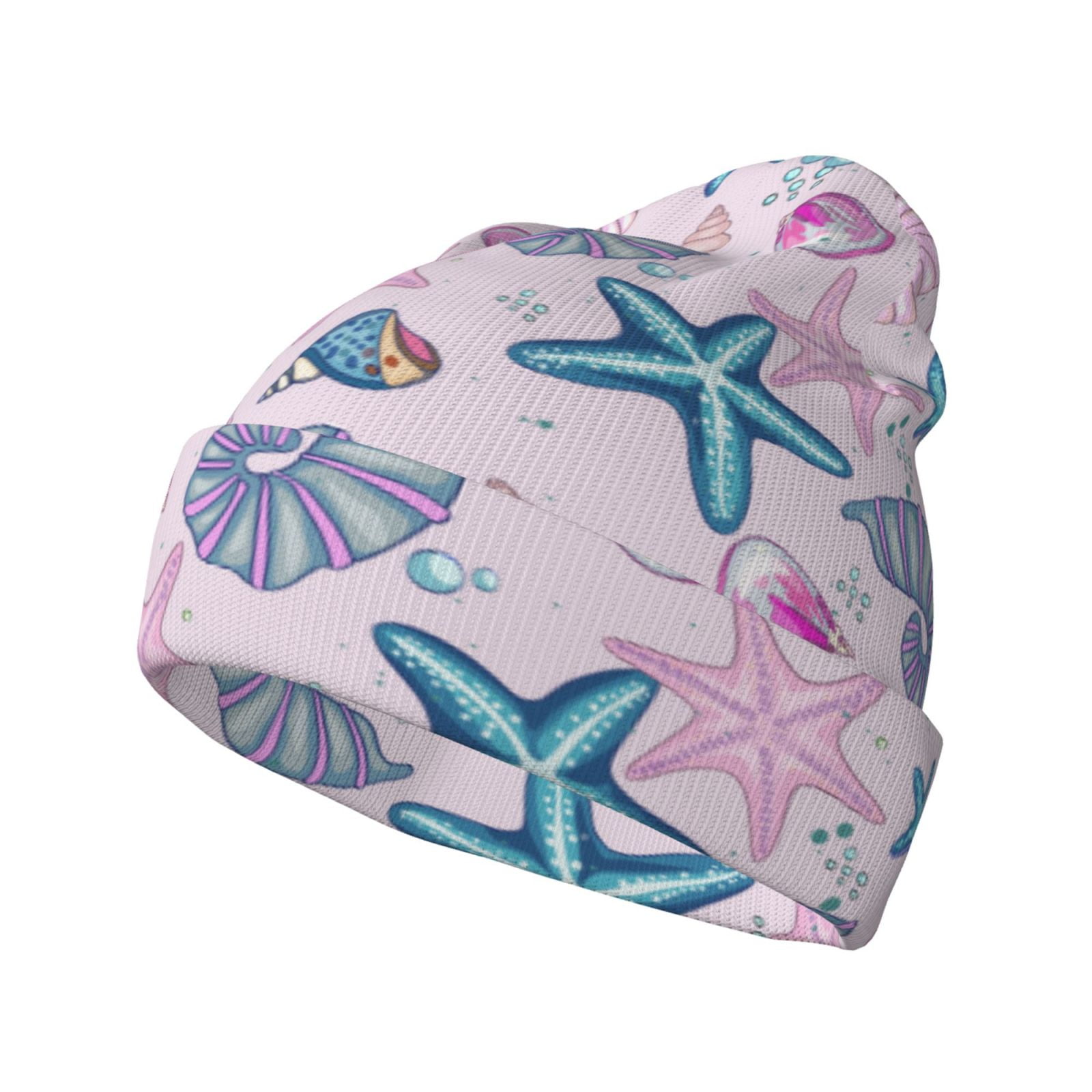 Easygdp Sea Shells 3 Winter Beanie for Men Women Beanie Knit Hat Cuffed ...