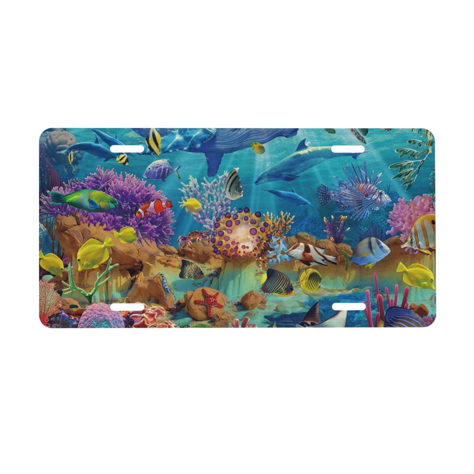 Easygdp Sea World License Plate Car Front License Plate Car Decoration ...