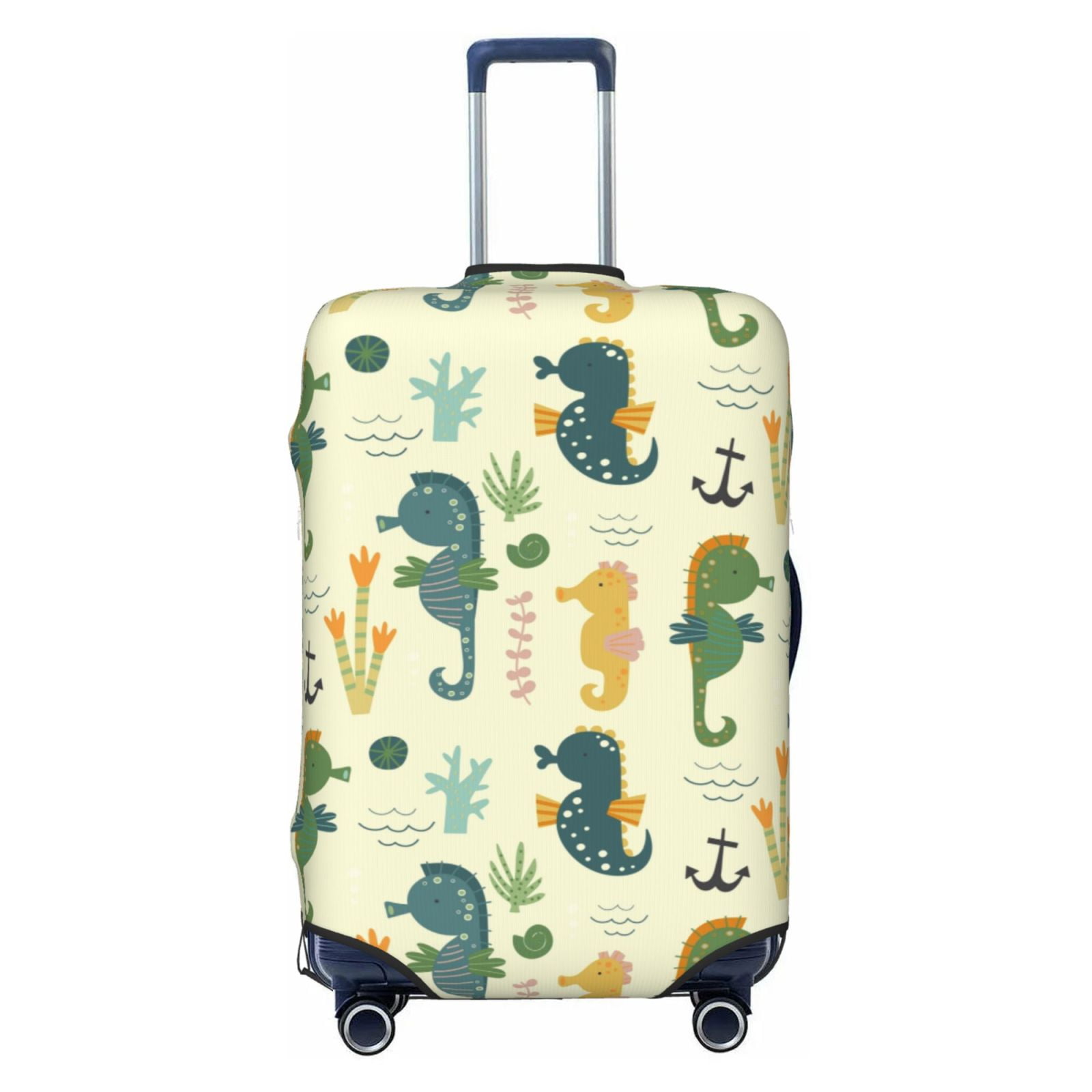 Easygdp Seahorse Print Elastic and Washable Suitcase Protective Cover ...