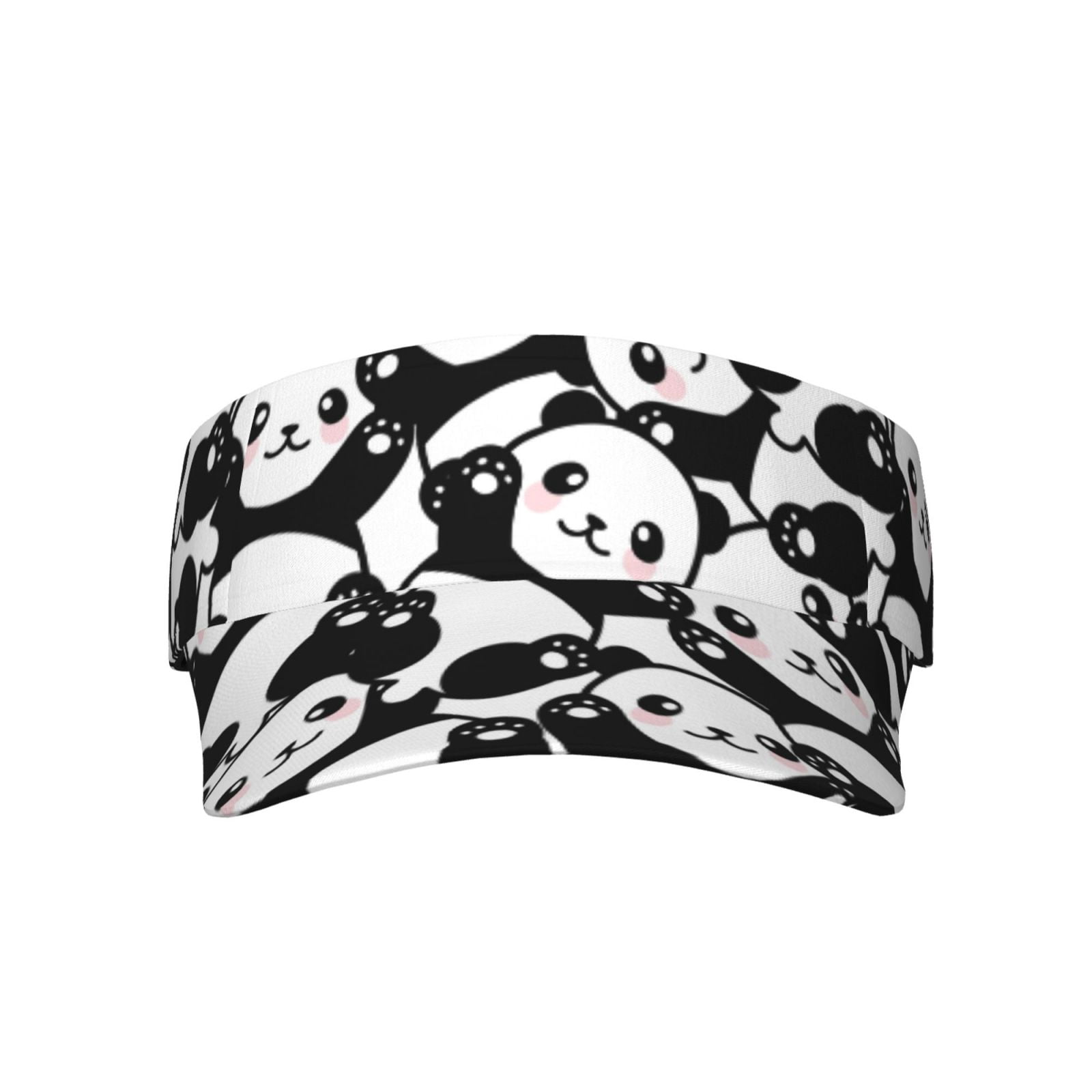 Easygdp Seamless Pattern Cute Panda Stretchy Visor - Unisex Visor Hat ...