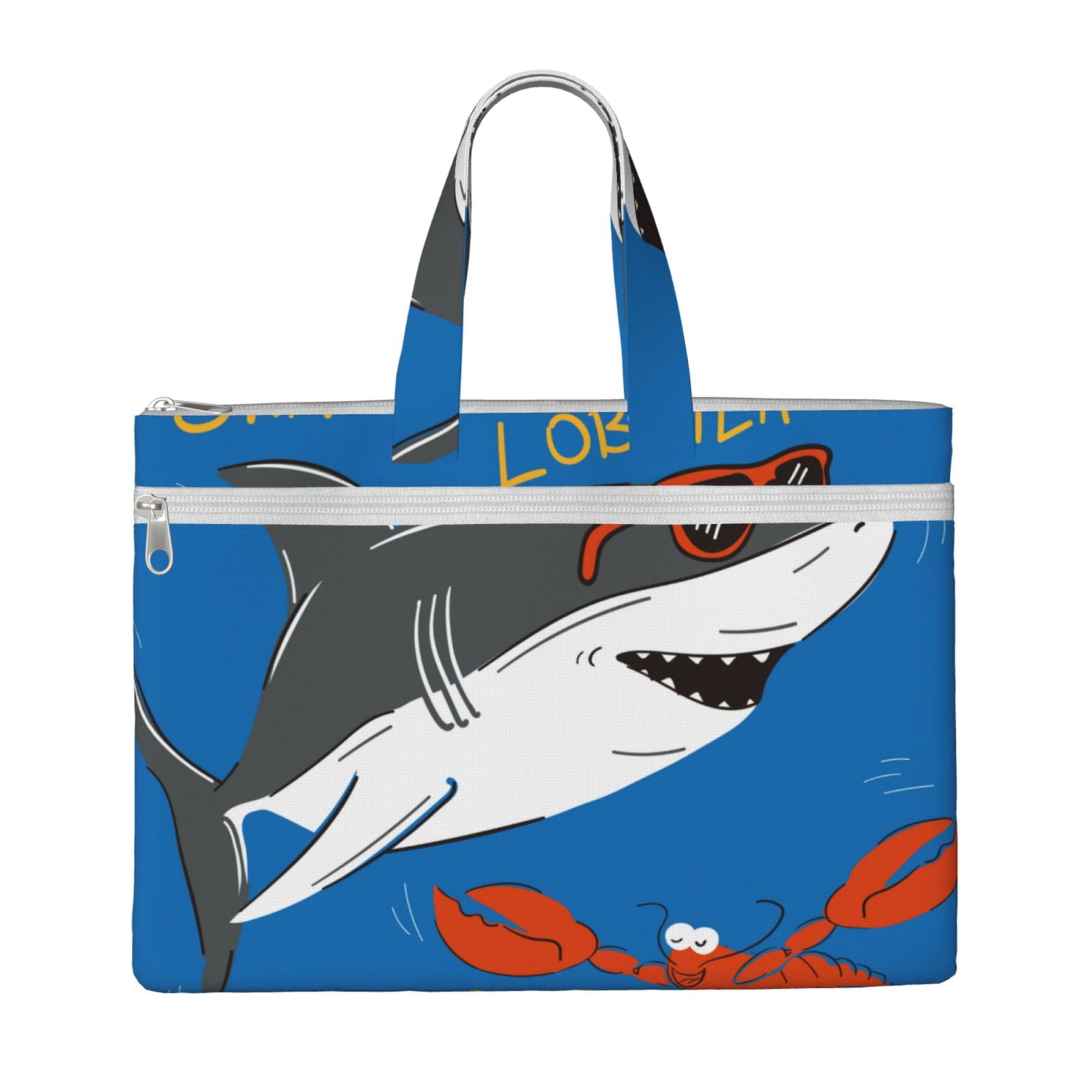 Easygdp Shark With Sunglasses and Lobste Canvas Document Bag File Bag ...