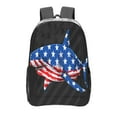 Easygdp Shark With USA Flag Clear Backpack, Transparent Bookbag for ...