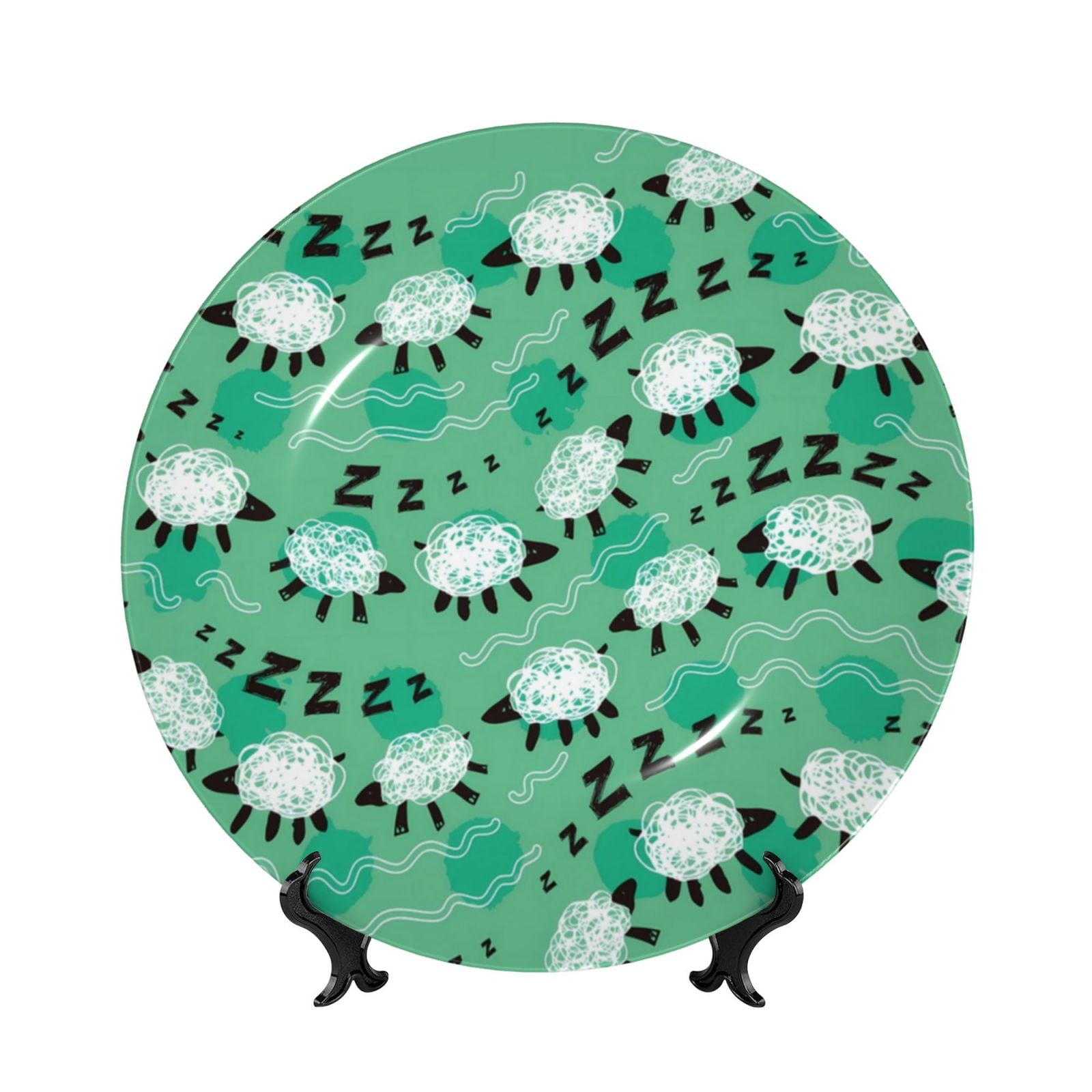 Easygdp Sheep Zzz Bone China Decorative Plate Ceramic Dinner Plates Art ...