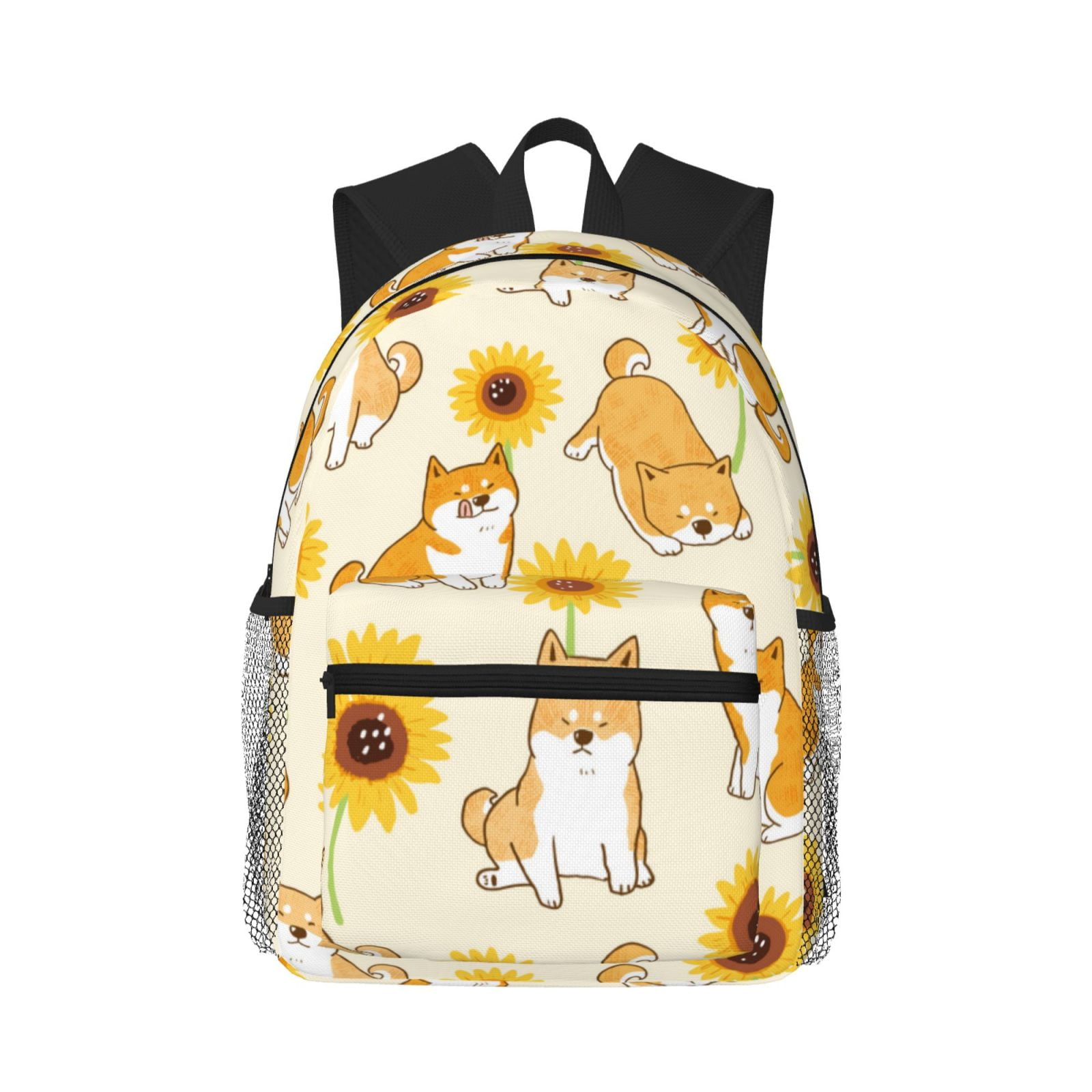 Easygdp Shiba Inu Dog and Sunflower Casual Laptop Backpack, Large ...