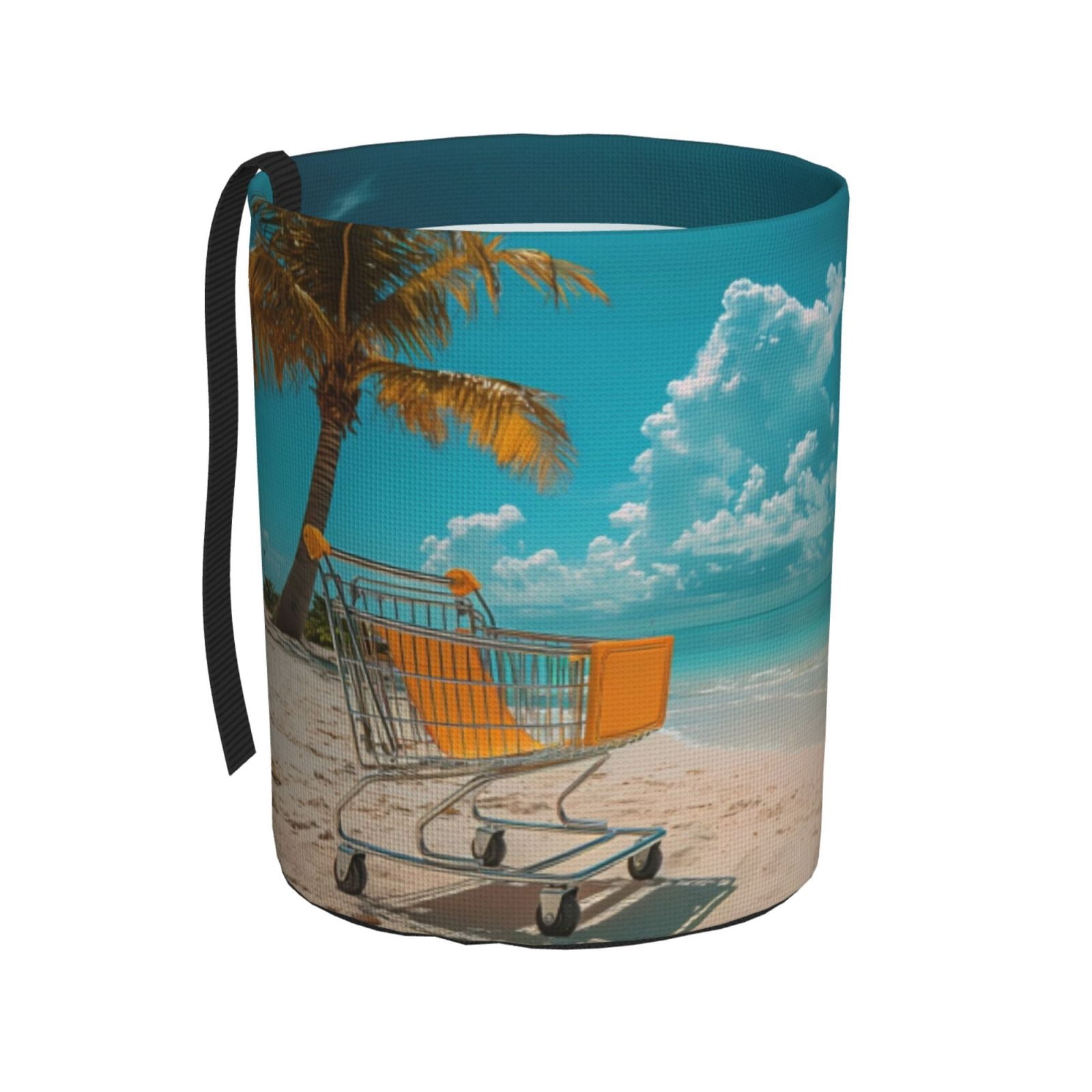 Easygdp Shopping Cart On Tropical Beach Car Trash Can Garbage Car ...