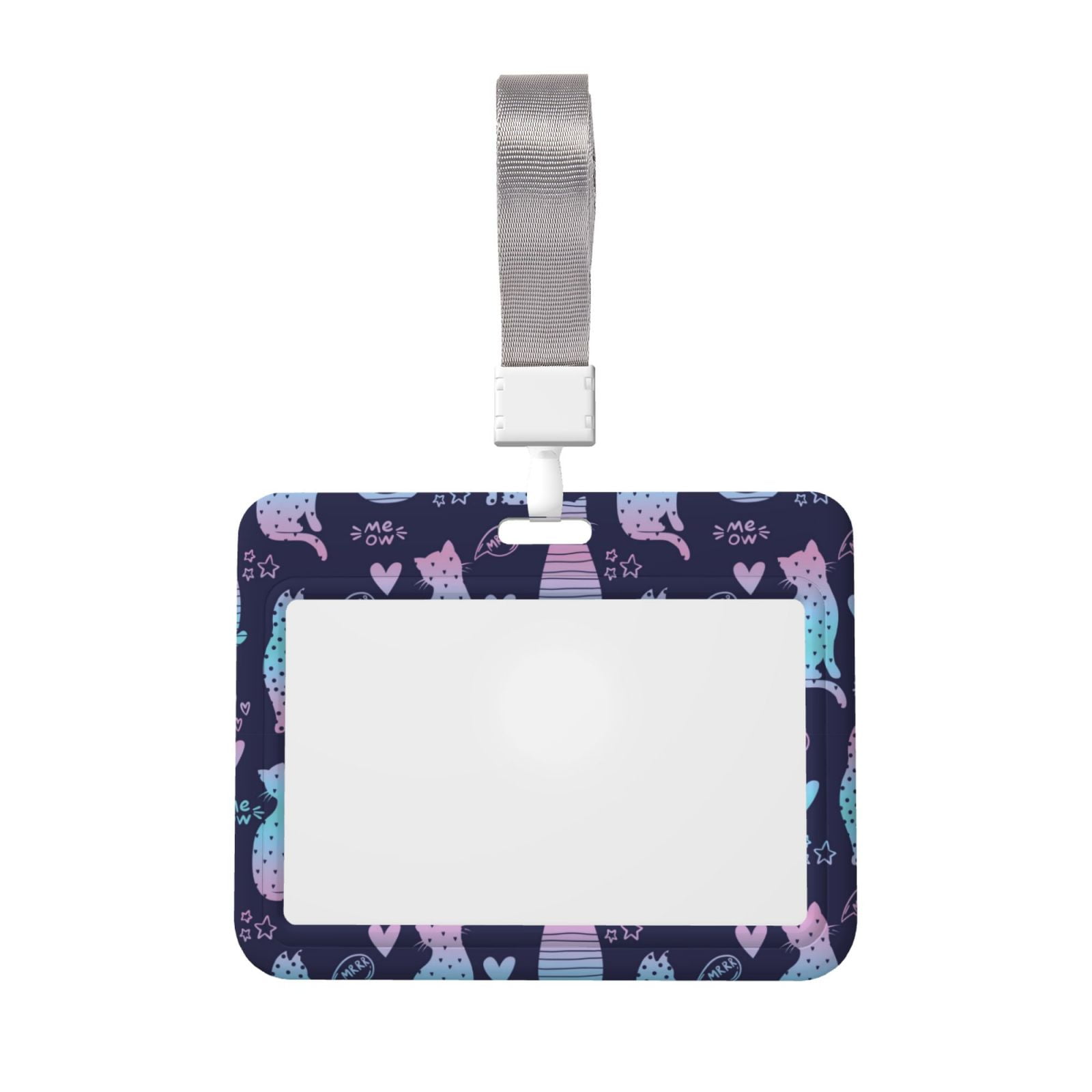 Easygdp Silhouette Cats Card Badge Holder Work Badge Sleeve for Office ...