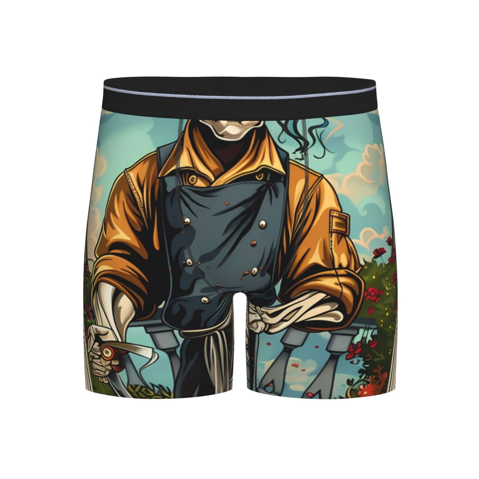 Easygdp Skeleton Chef BBQ Scene Men's Boxer Briefs Men’s Underwear ...