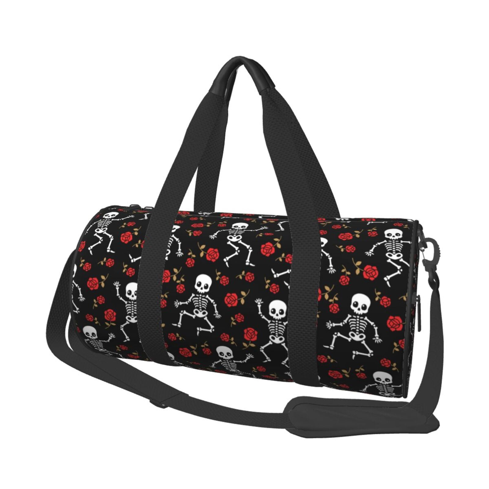 Easygdp Skeleton with Roses Travel Bag, Camping, Weekend, Carry On ...
