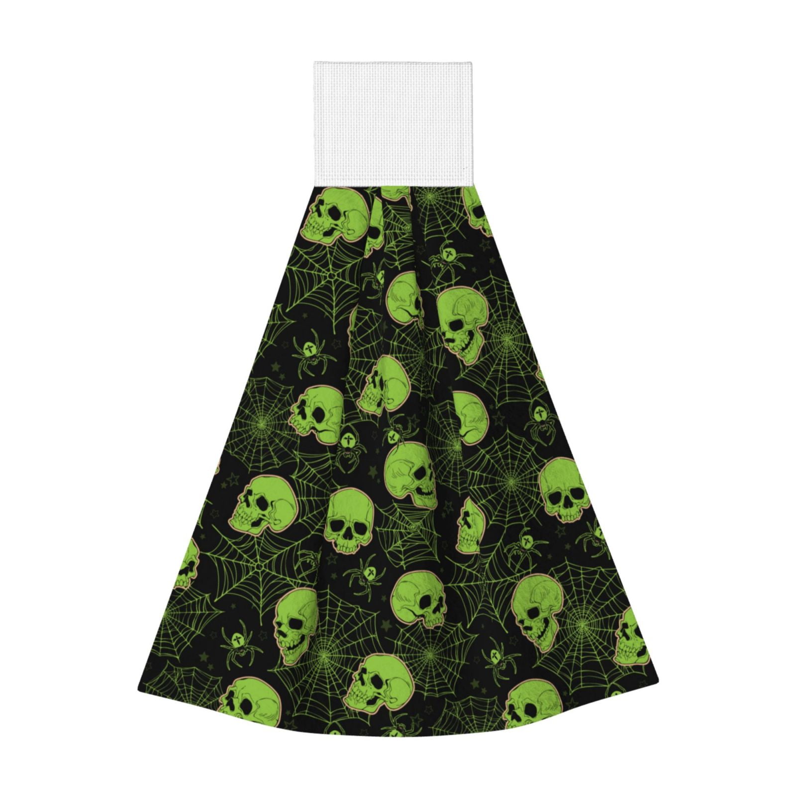 Easygdp Skulls And Cobwebs Kitchen Hand Towels Hanging Tie Towels Fast ...