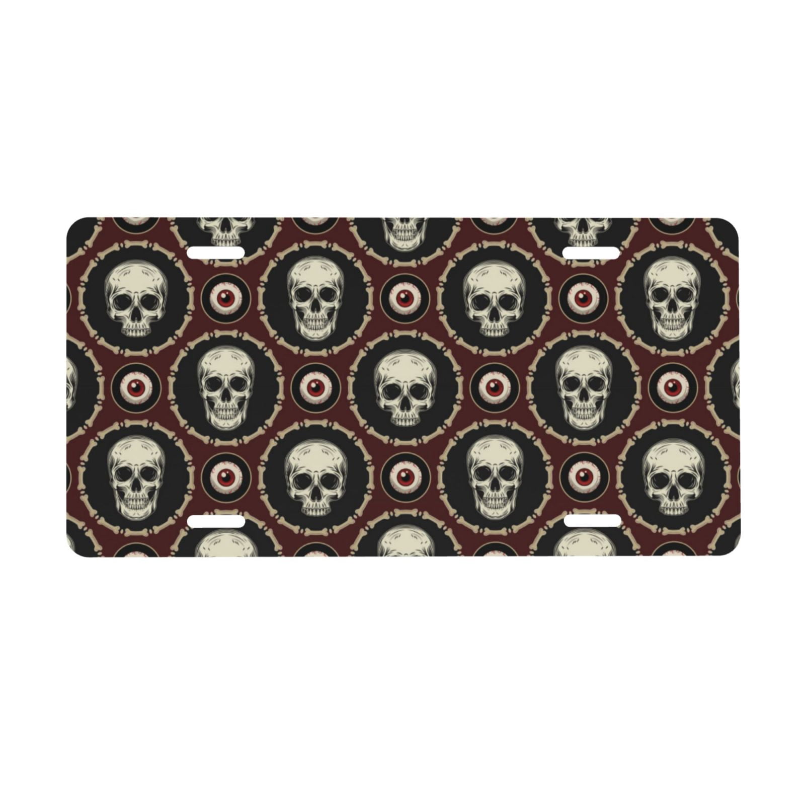 Easygdp Skulls And Red Eyeballs License Plate Car Front License Plate ...
