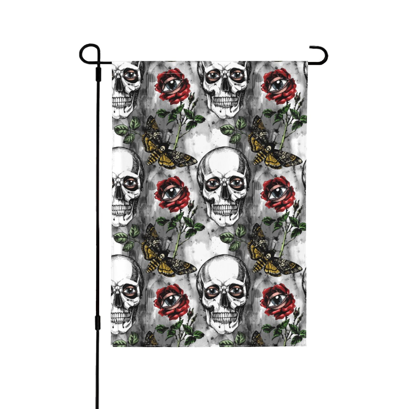 Easygdp Skulls Roses Garden Flag Yard Flag Welcome Flag, Double-Sided ...
