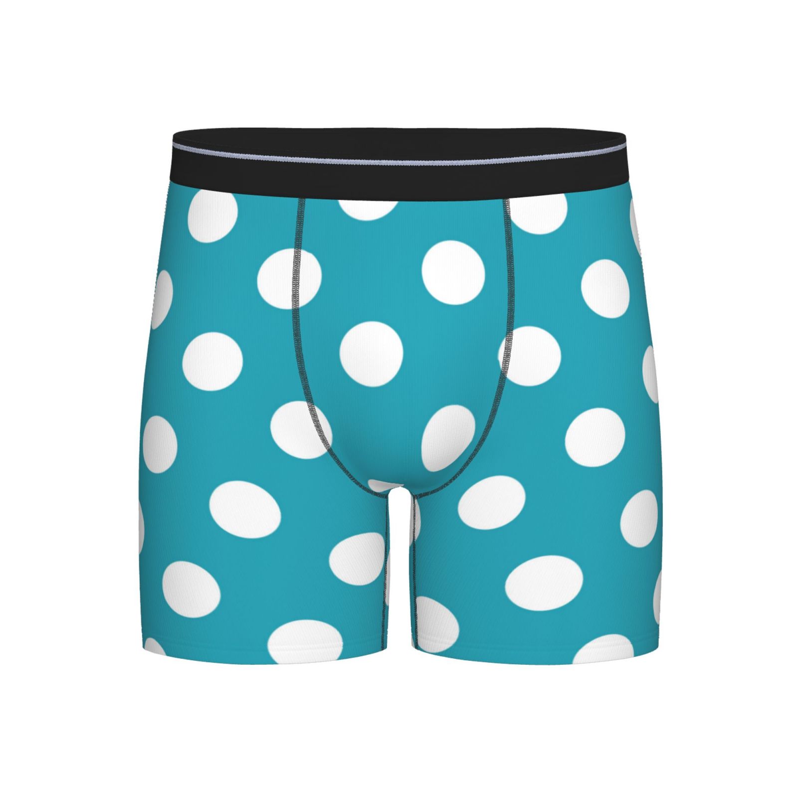 Easygdp Sky Blue And White Polka Dot Men's Boxer Briefs Men’s Underwear ...