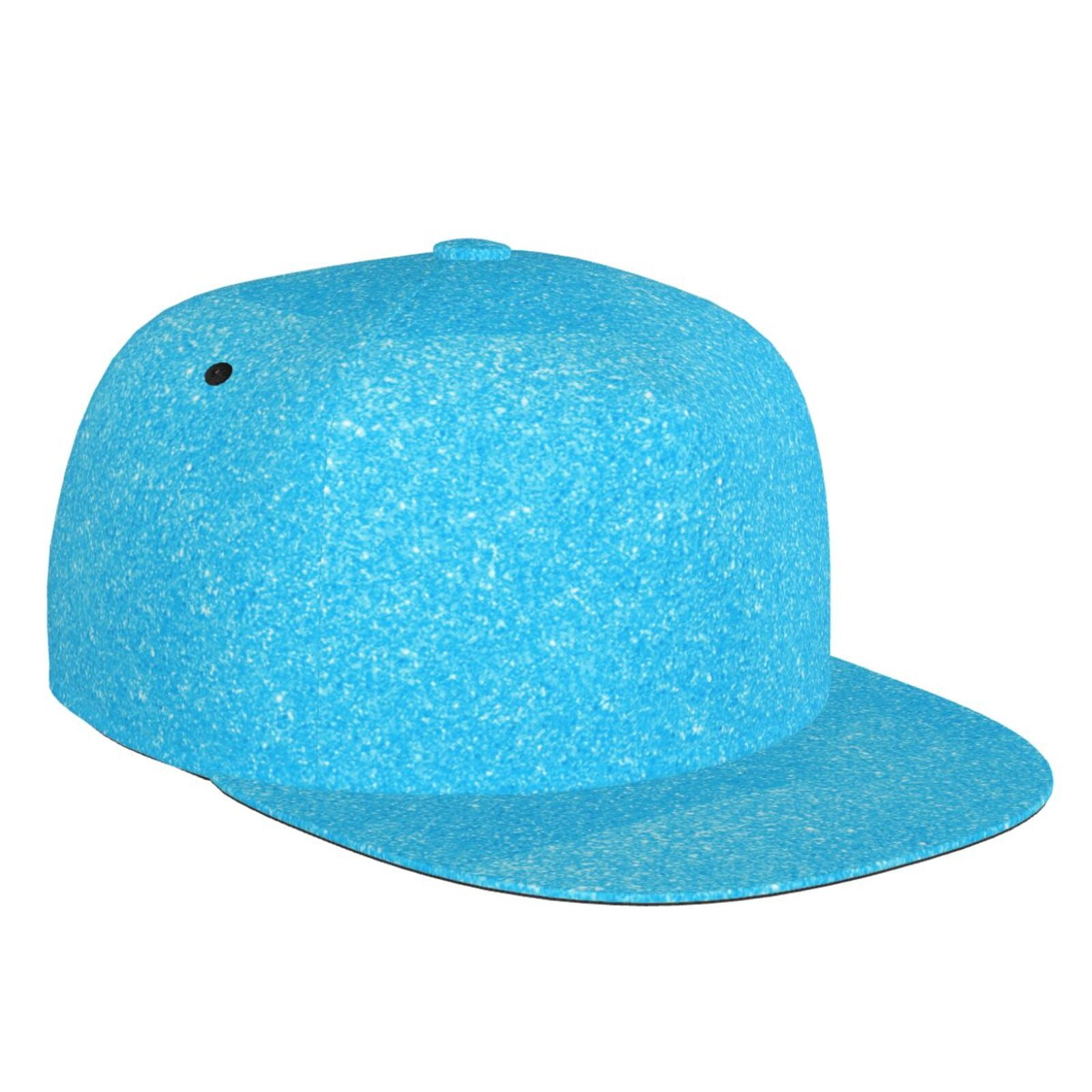 Easygdp Sky Blue Glitter Baseball Cap with Adjustable Flat Suitable for ...
