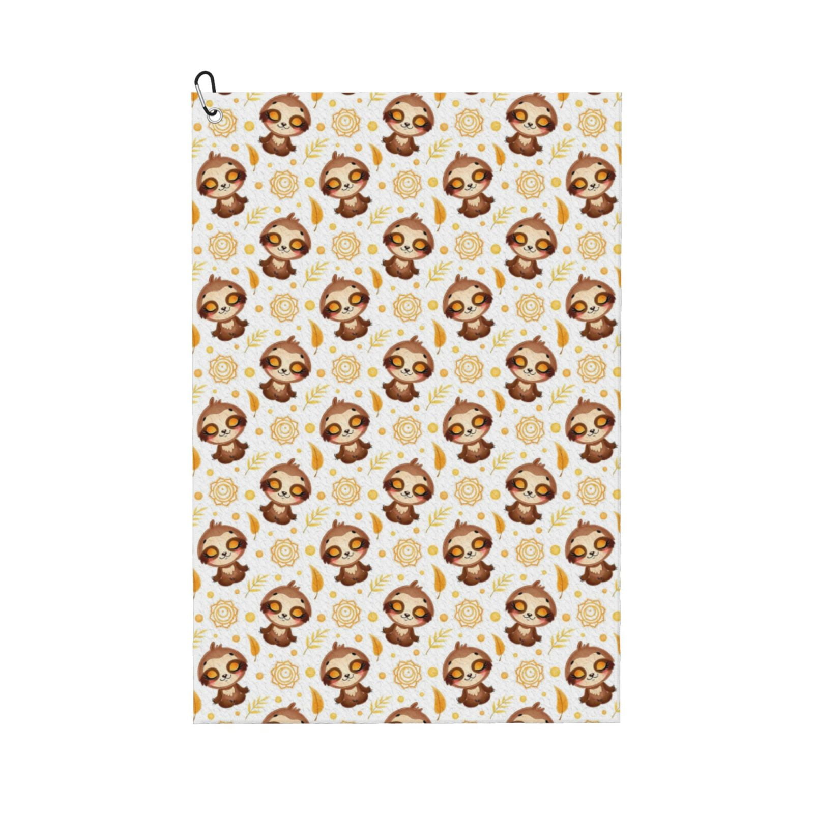 Easygdp Sloth Yoga Golf Towel 24x16in for Men and Women with Carabiner ...