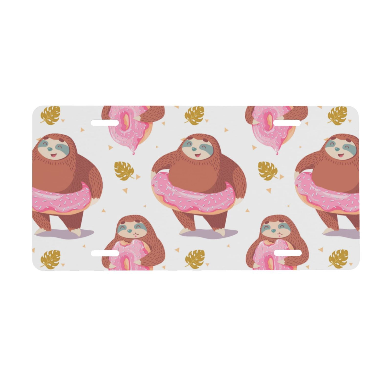 Easygdp Sloth with Donuts1 License Plate Car Front License Plate Car ...