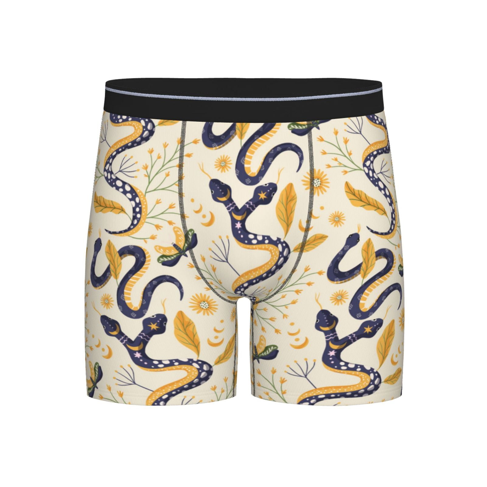 Easygdp Snake And Floral Men's Boxer Briefs Men’s Underwear Boxer ...