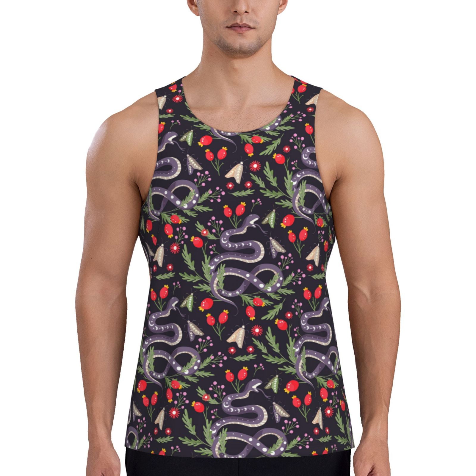 Easygdp Snakes And Snake Fruit Men's Tank Top, Sleeveless Muscle T ...