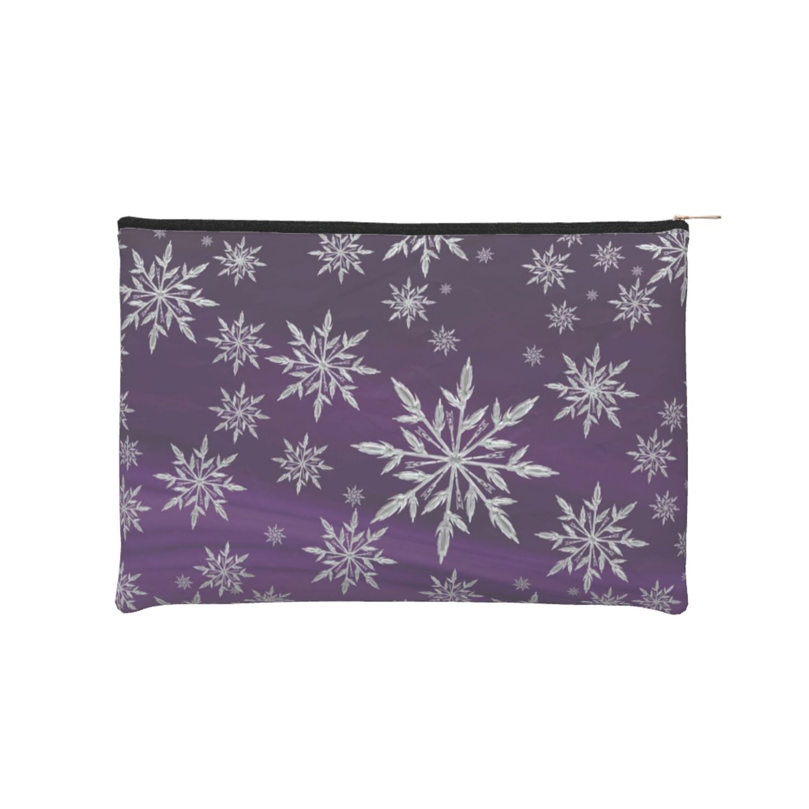 Easygdp Snowflake Gradient Purple Makeup Bag Toiletry Bag Canvas Makeup ...