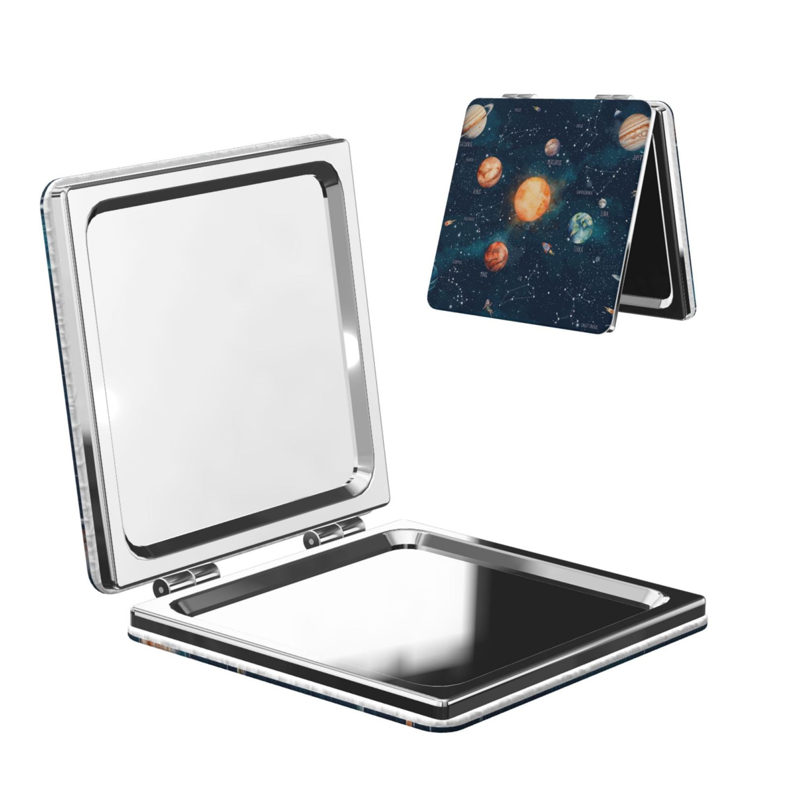Easygdp Solar System And Planets Travel Makeup Mirror, 2X Magnifying ...