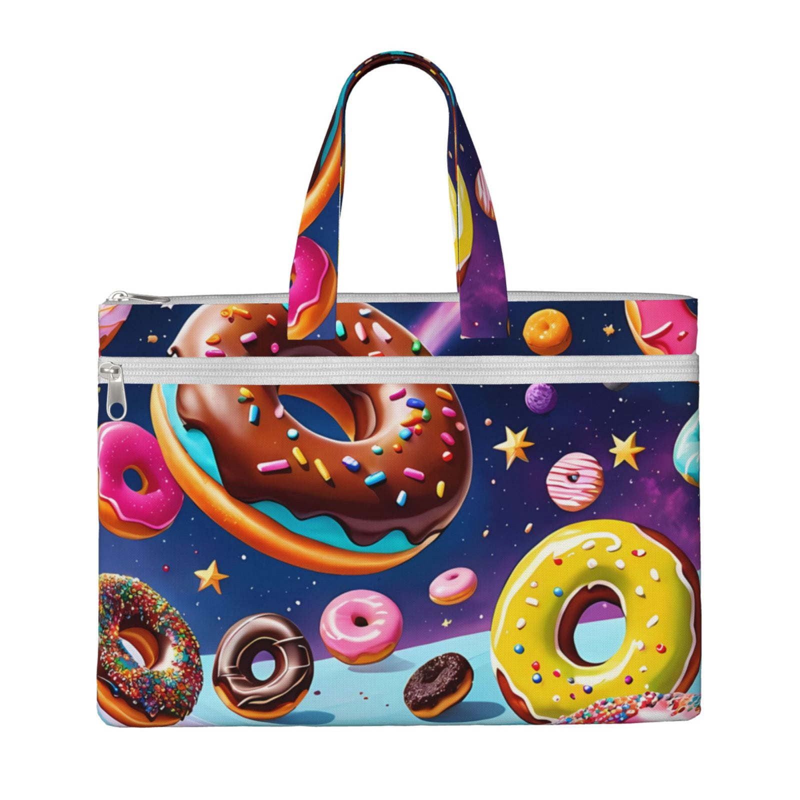 Easygdp Space Colorful Donut Canvas Document Bag File Bag Handle ...